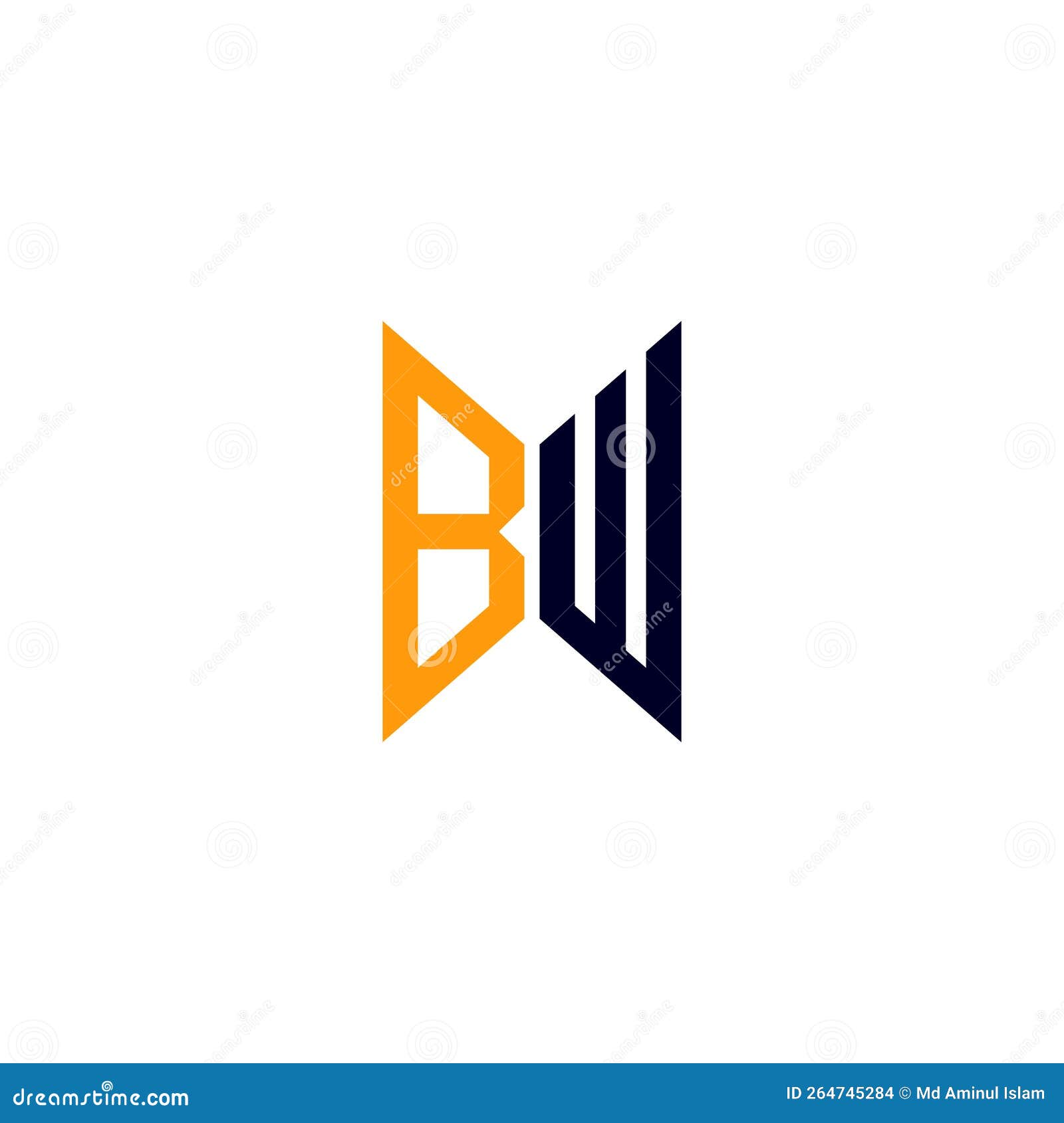 BW Letter Logo Creative Design with Vector Graphic, Stock Illustration ...