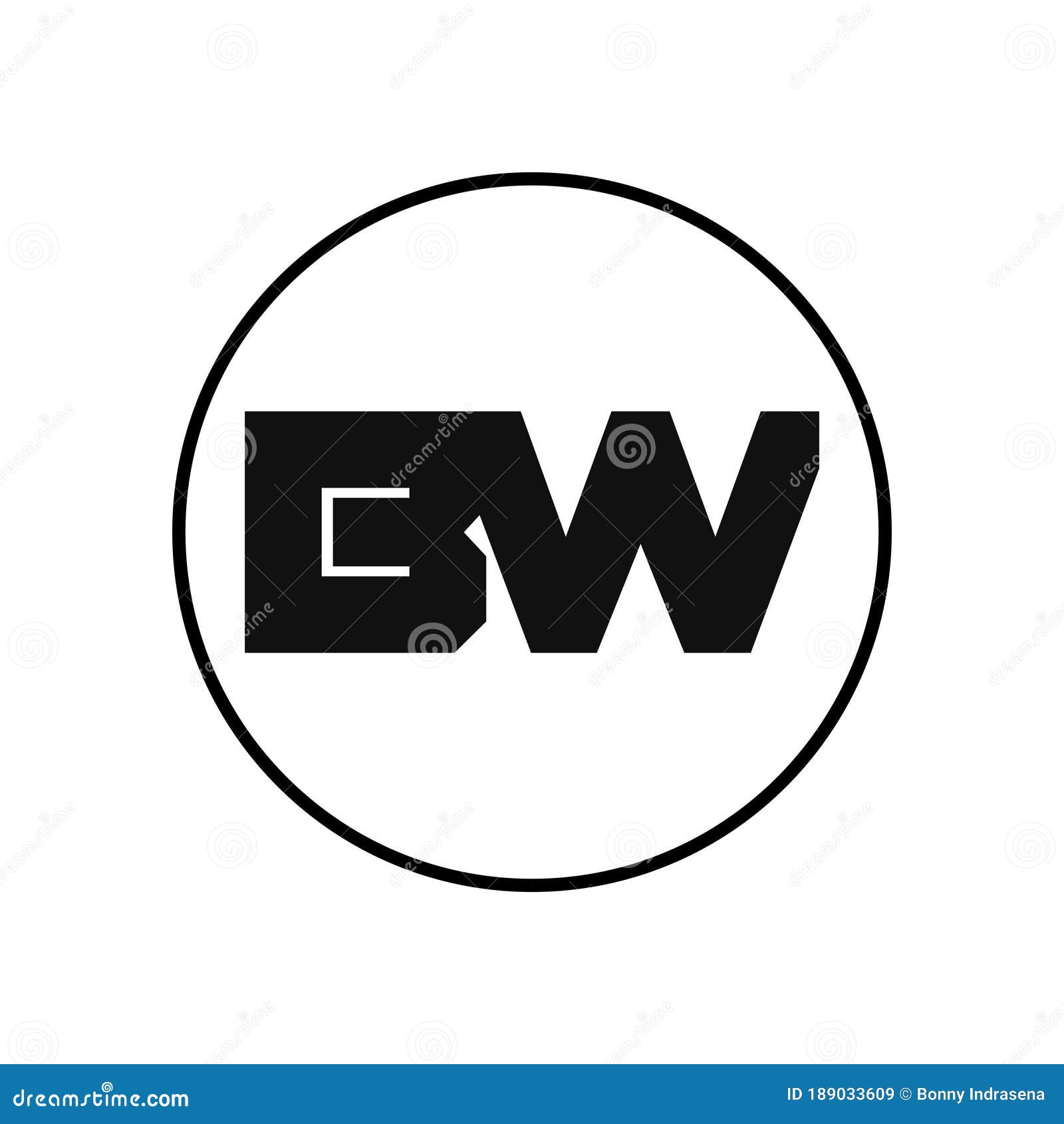 BW Letter Logo Design with Simple Style Stock Vector - Illustration of ...