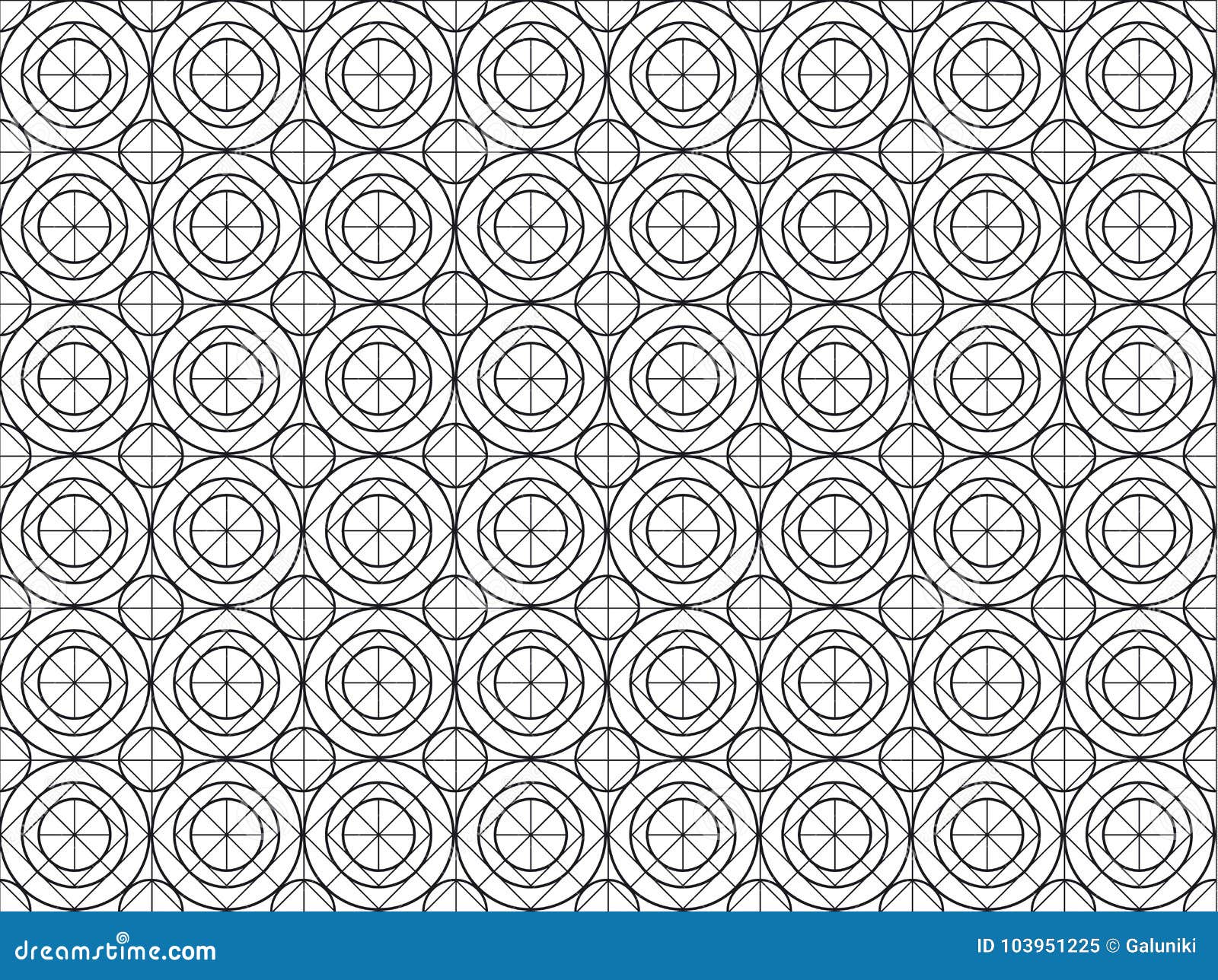 BW Line Geometry Seamless Pattern. Vector Background. Stock Vector ...