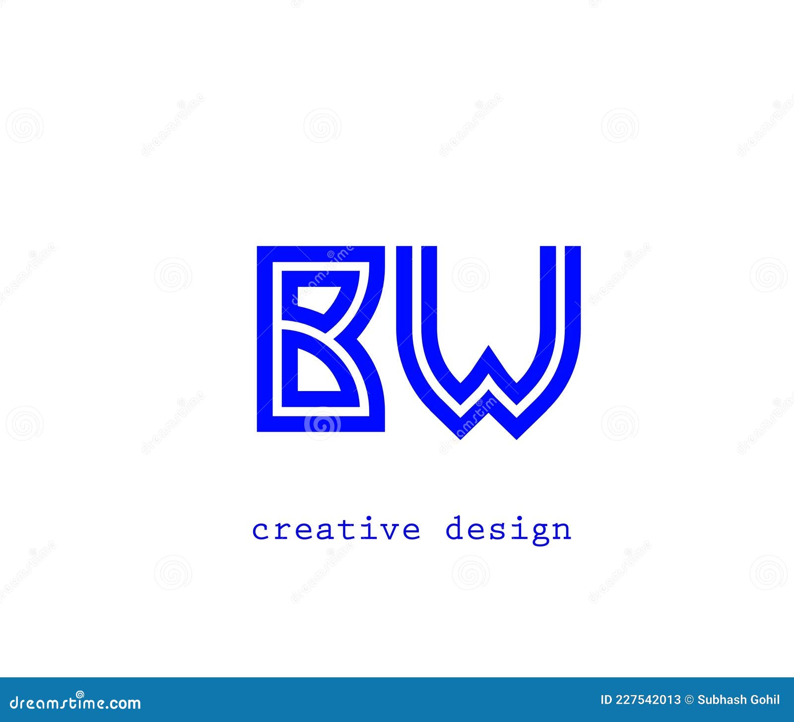 BW logo design stock illustration. Illustration of font - 227542013