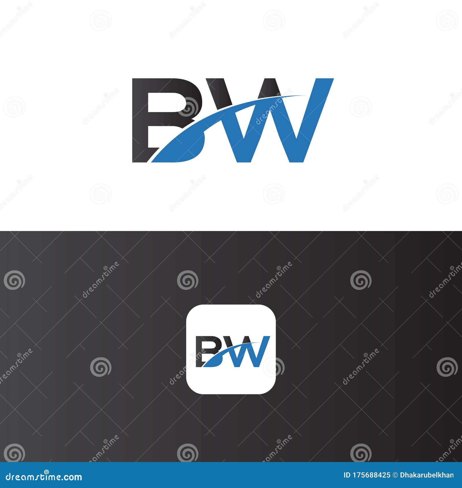 BW Logo Letter Design Template Element Stock Vector - Illustration of ...