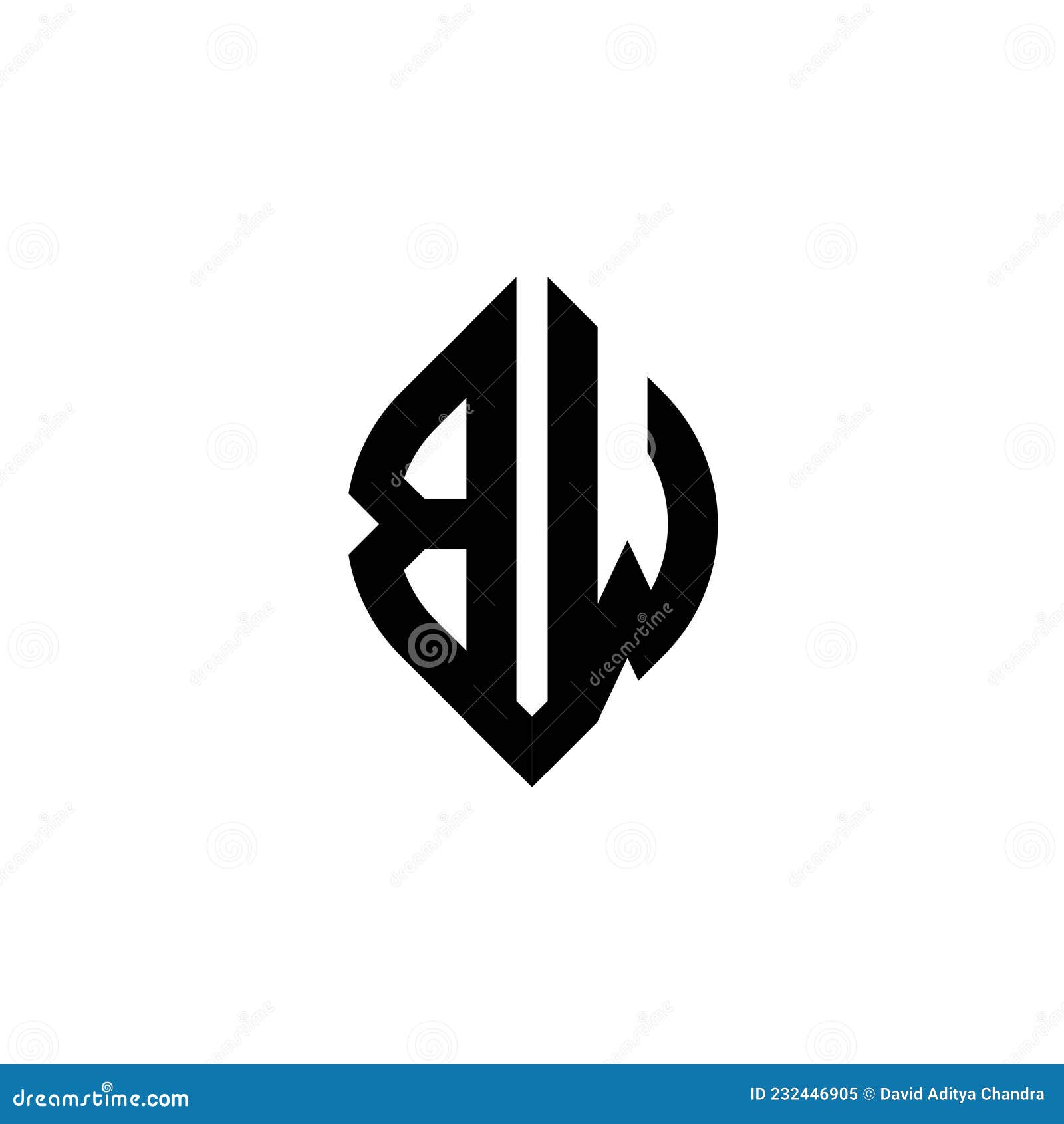 BW Logo Monogram Geometric Shape Style Stock Vector - Illustration of ...