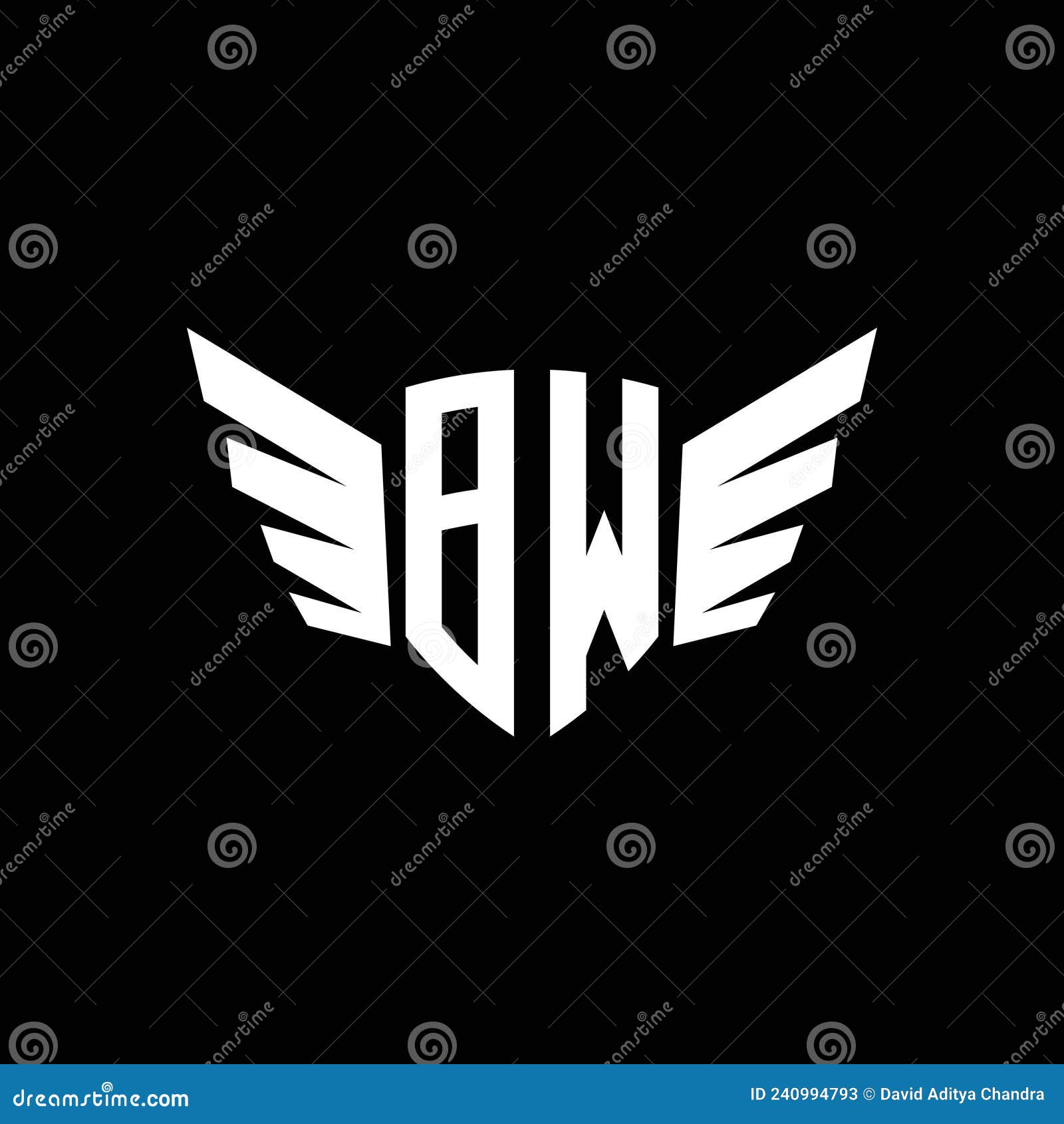 BW Monogram Wing Shape Style Stock Vector - Illustration of corporate ...