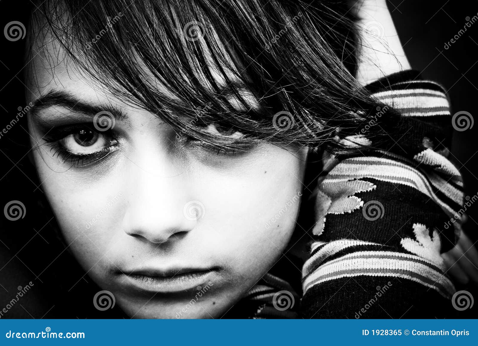 BW portrait stock image. Image of female, holding, lighting - 1928365