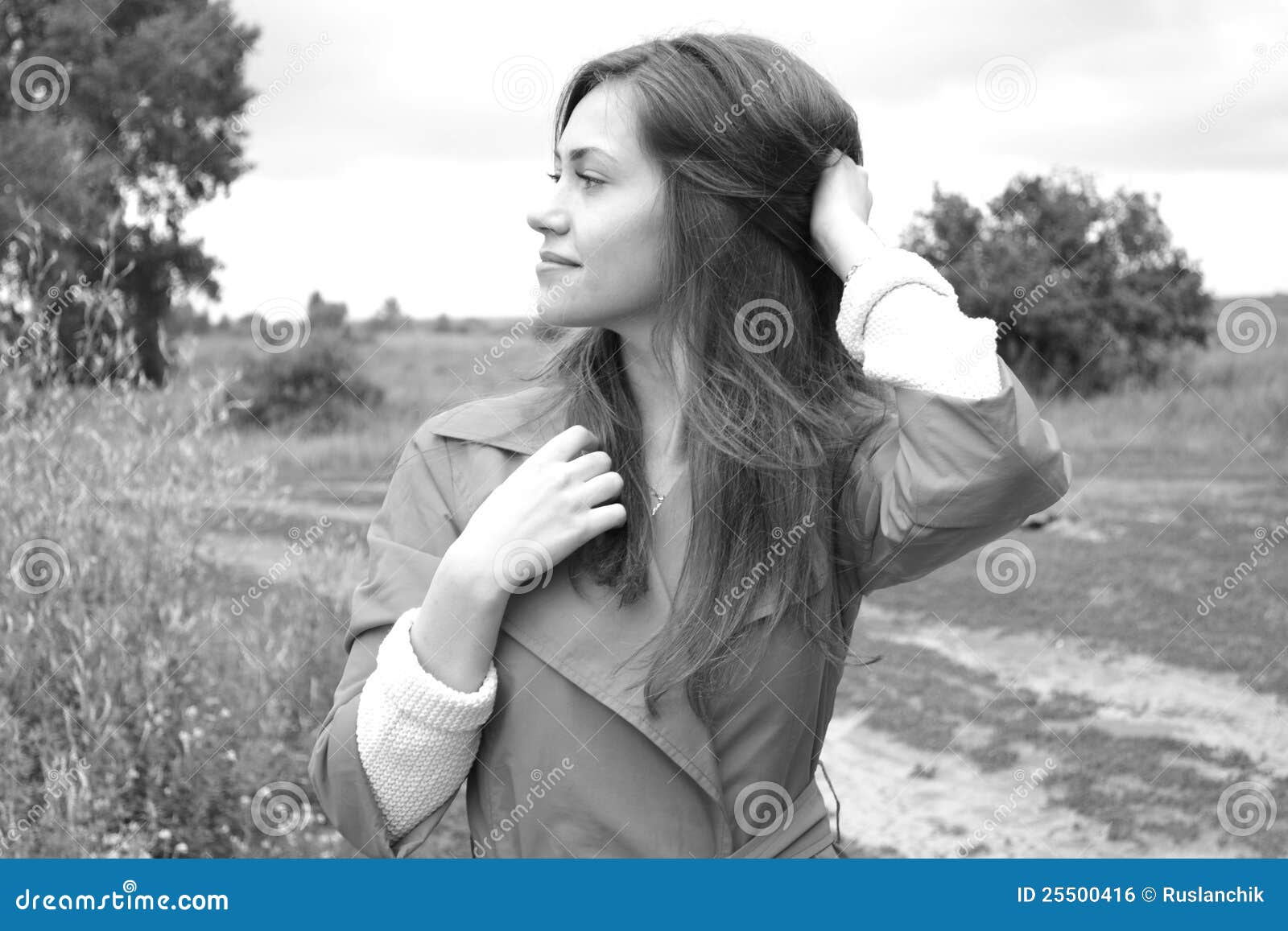 Bw portrait stock photo. Image of portrait, lady, human - 25500416