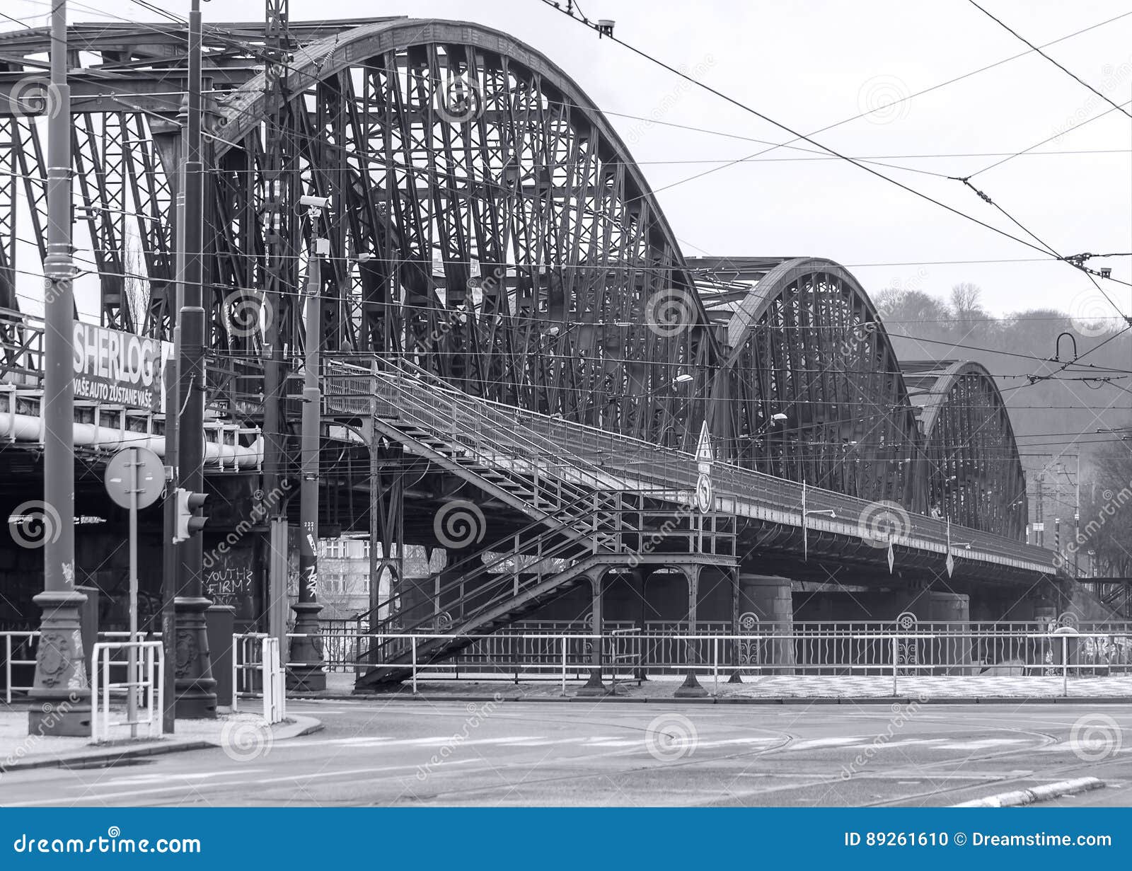 BW Prague bridge editorial image. Image of large, shot - 89261610