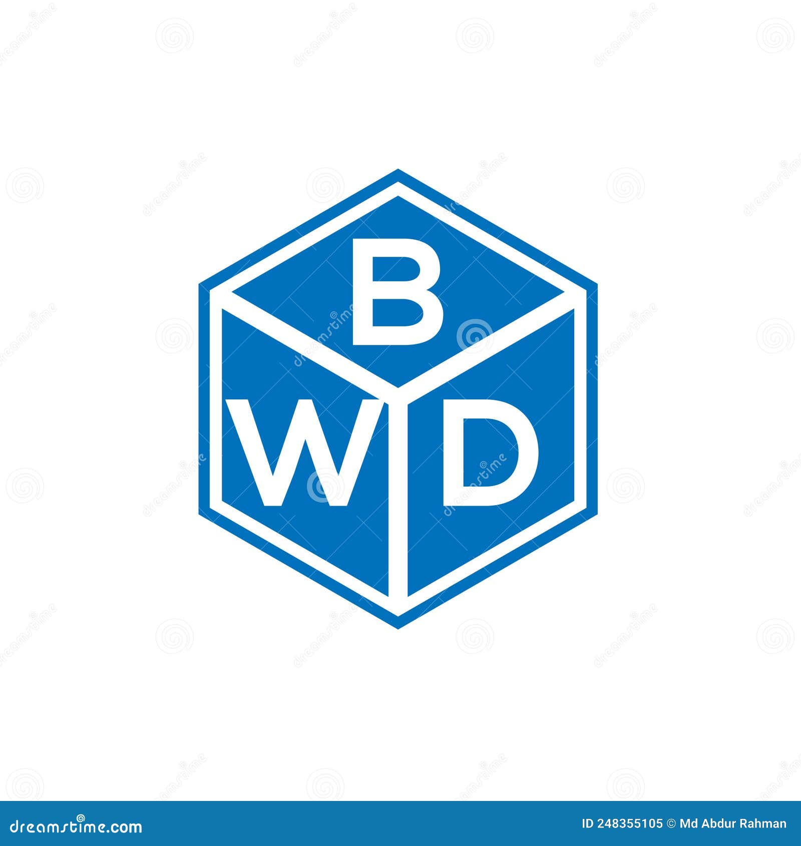 BWD Letter Logo Design on Black Background. BWD Creative Initials ...
