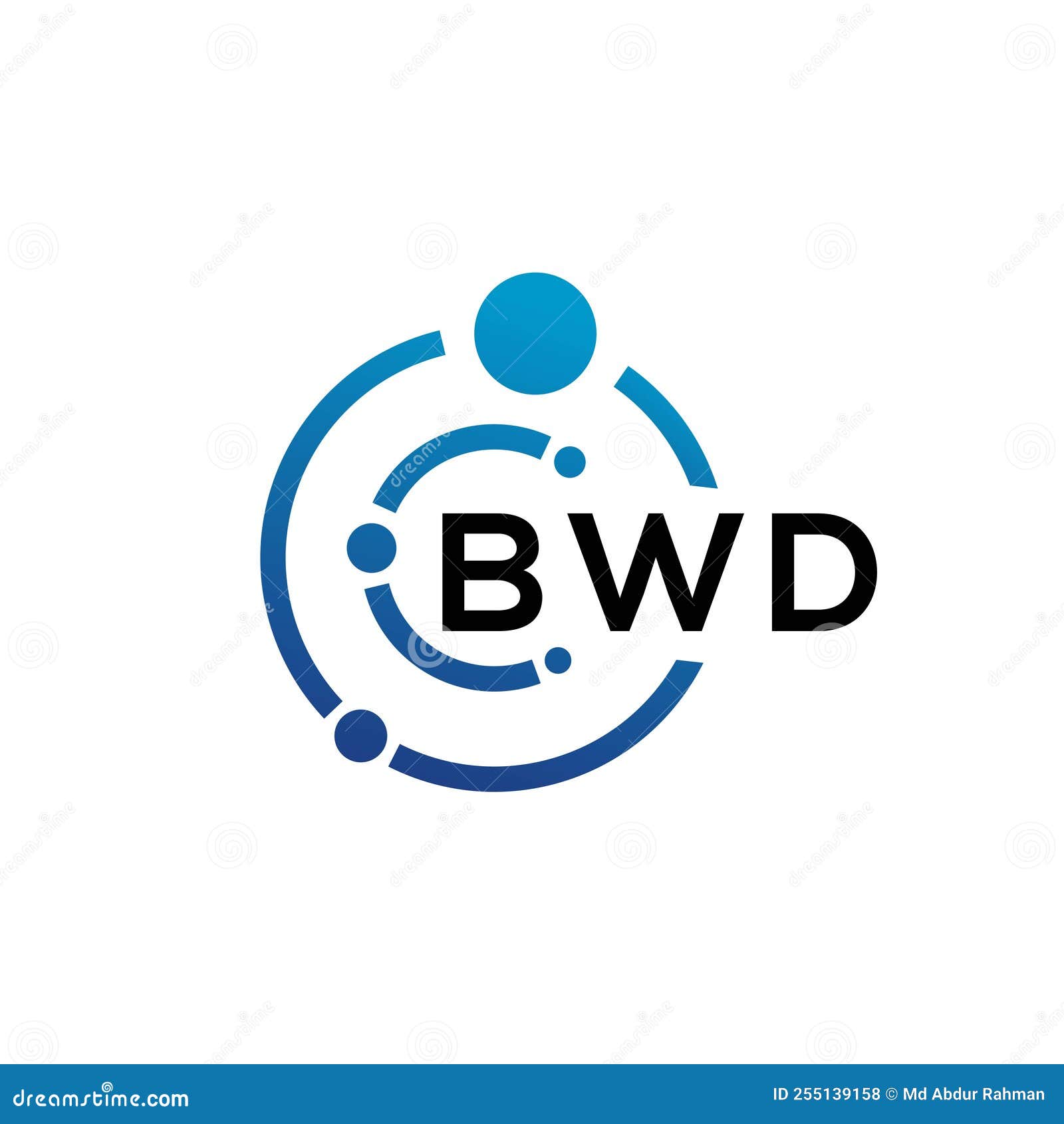 BWD Letter Logo Design on White Background. BWD Creative Initials ...
