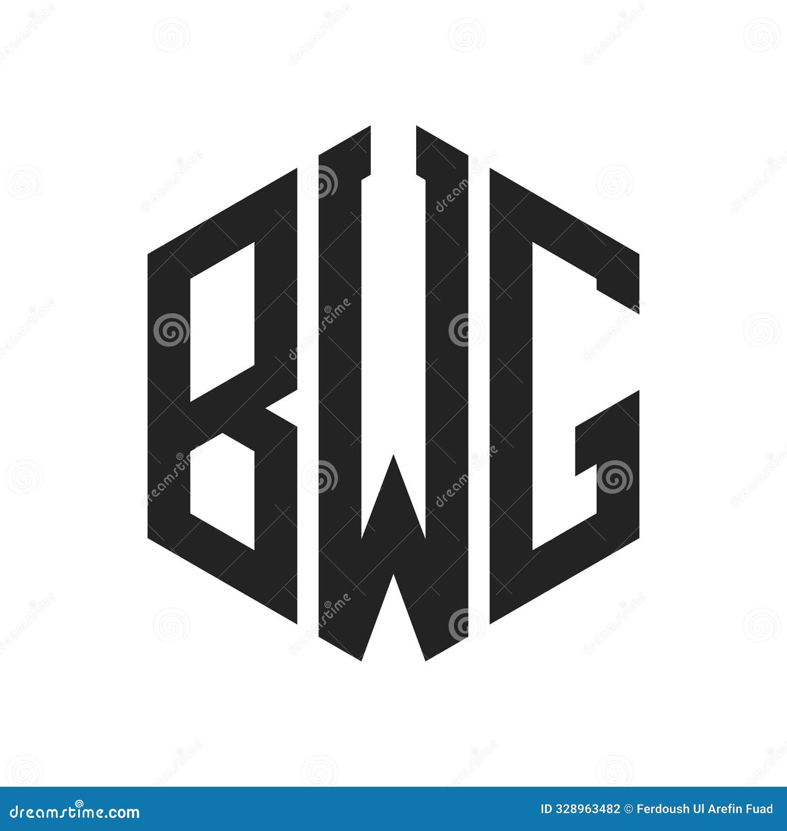 BWG Logo Design. Initial Letter BWG Monogram Logo Using Hexagon Shape ...
