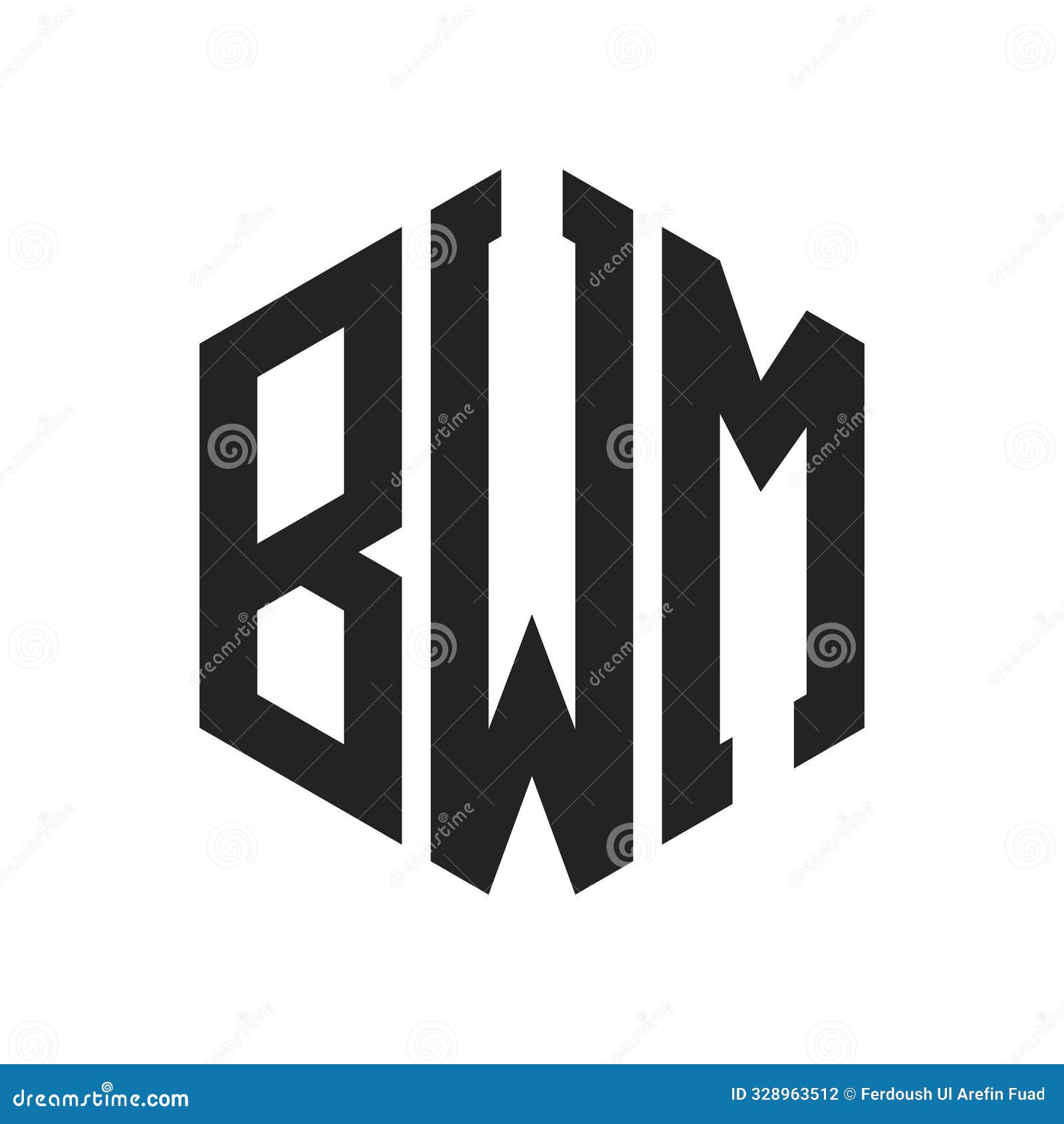 BWM Logo Design. Initial Letter BWM Monogram Logo Using Hexagon Shape ...