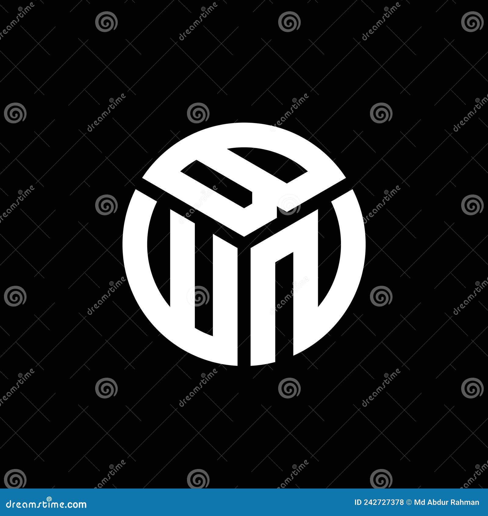 BWN Letter Logo Design on Black Background. BWN Creative Initials ...