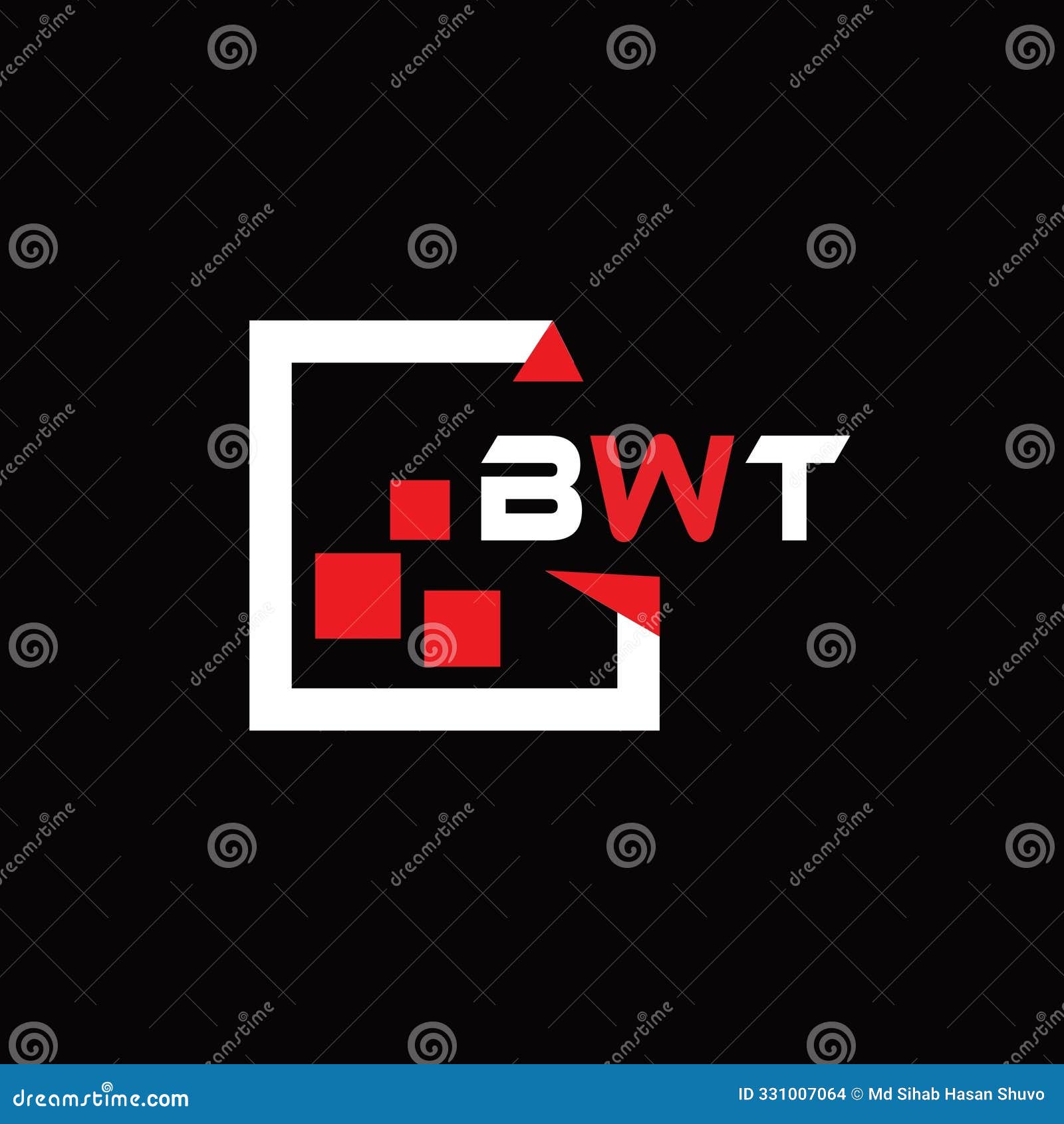BWT Creative Minimalist Letter Logo. BWT Unique Vector Initials ...