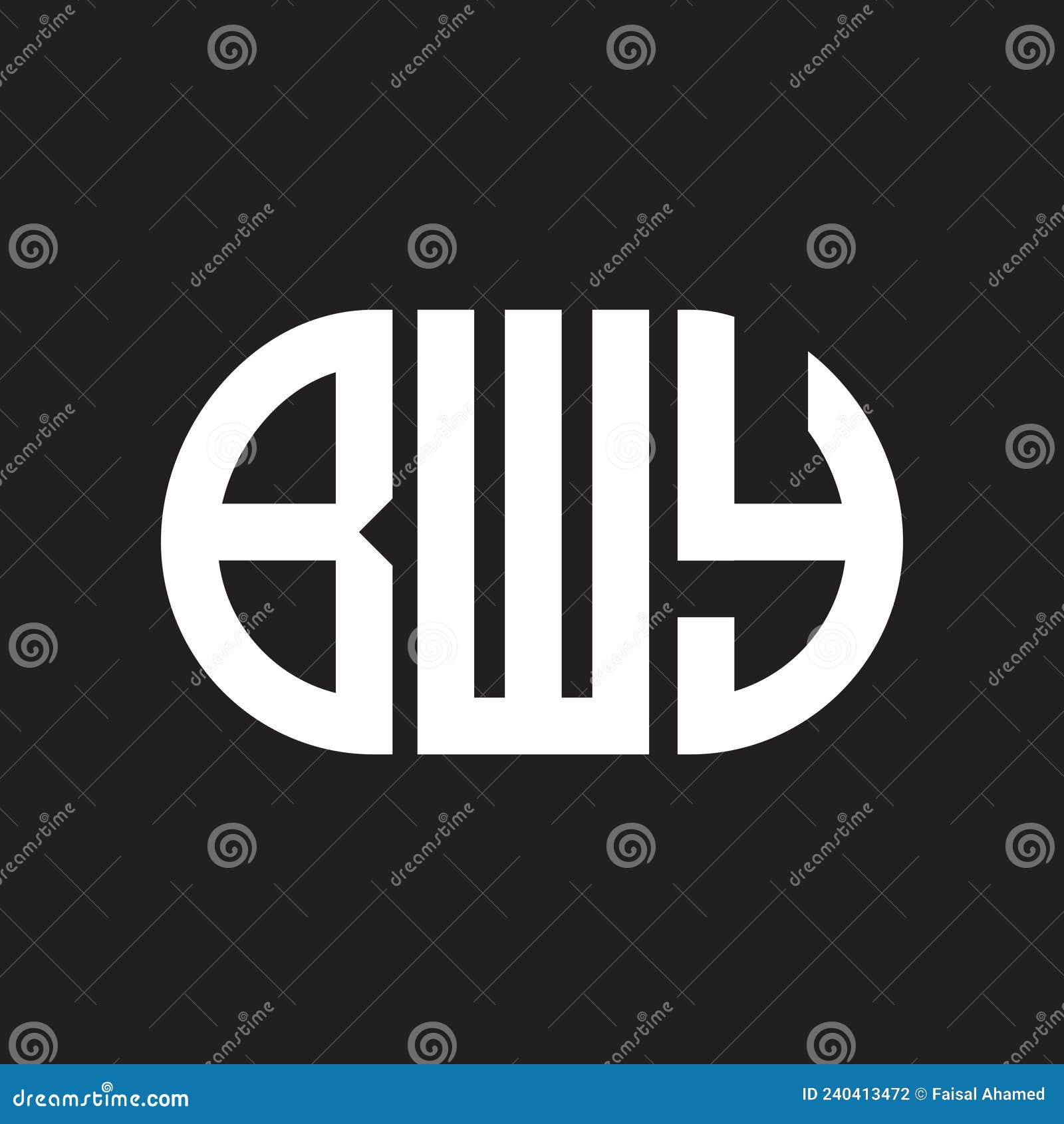 BWY Letter Logo Design on Black Background. BWY Stock Vector ...