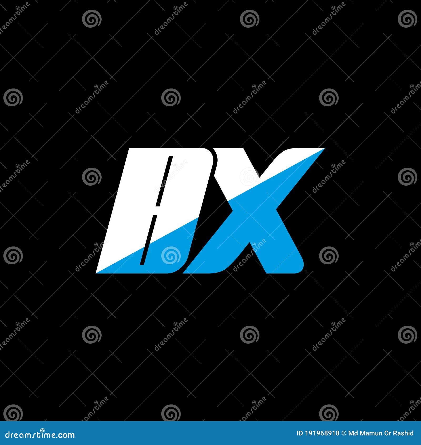 BX Letter Logo Design on Black Background. BX Creative Initials Letter ...