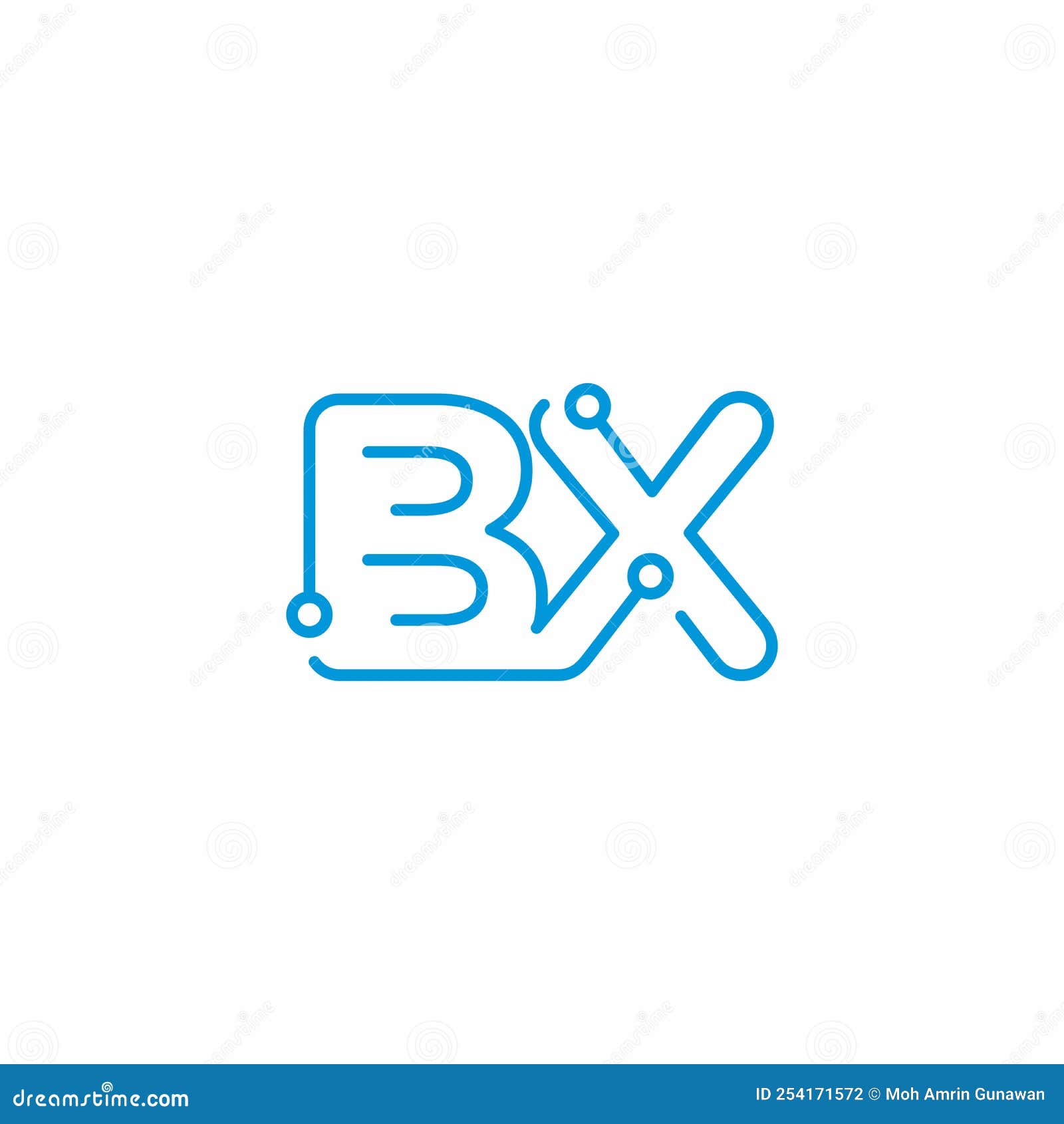 BX Letters, Electronic Logo Design Vector 001 Stock Vector ...