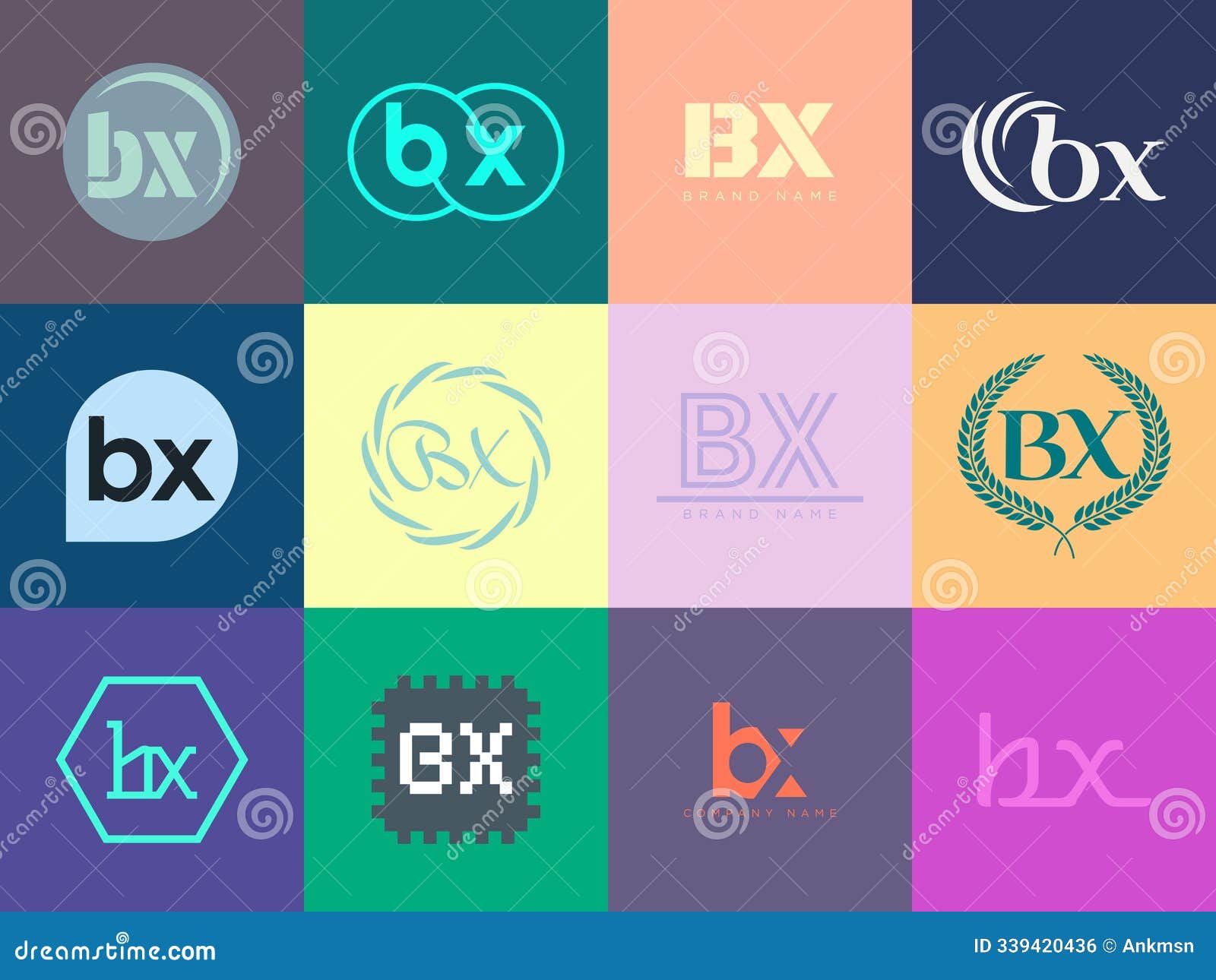 BX Logo Company Template. Letter B and X Logotype Stock Illustration ...