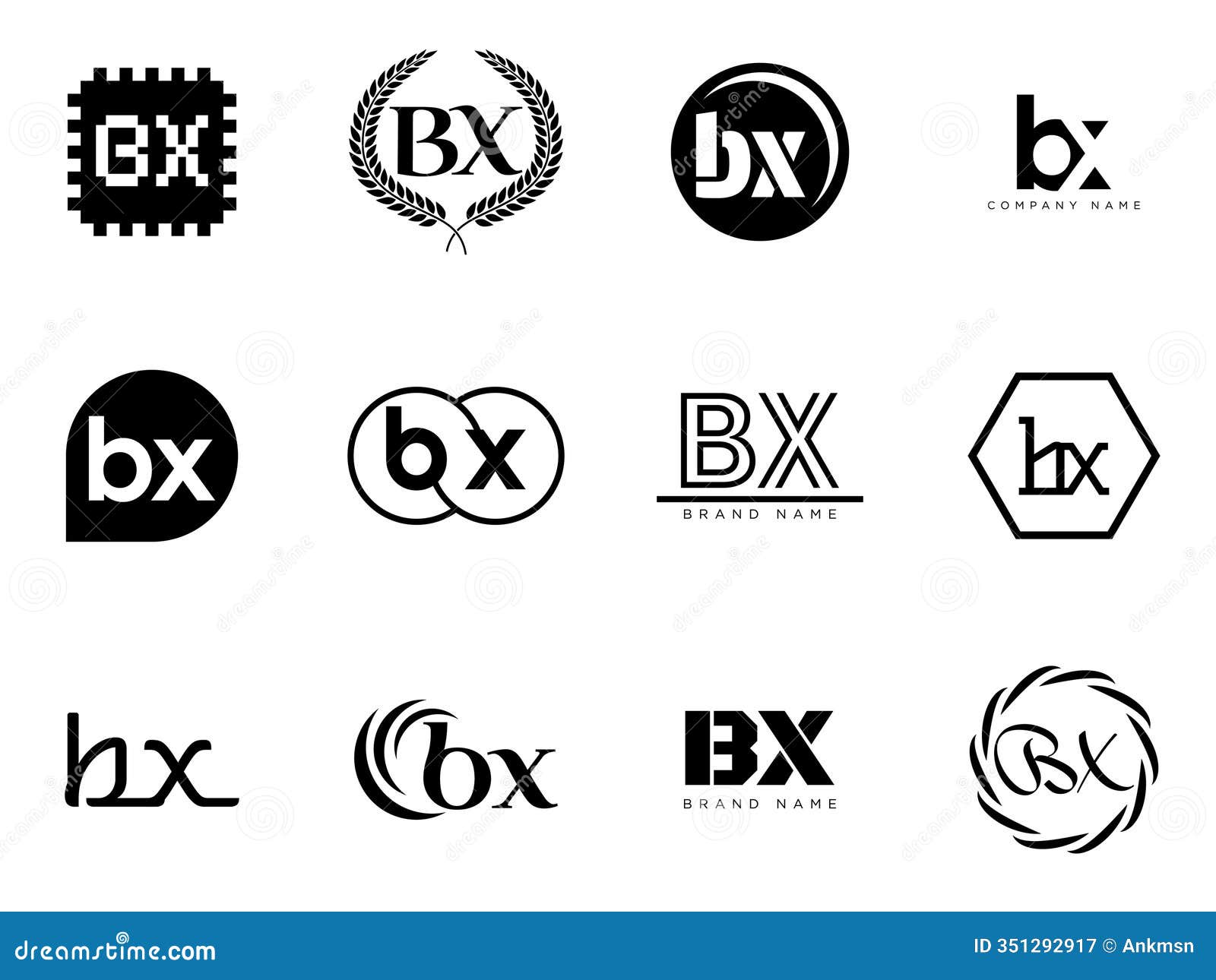 BX Logo Company Template. Letter B and X Logotype Stock Vector ...