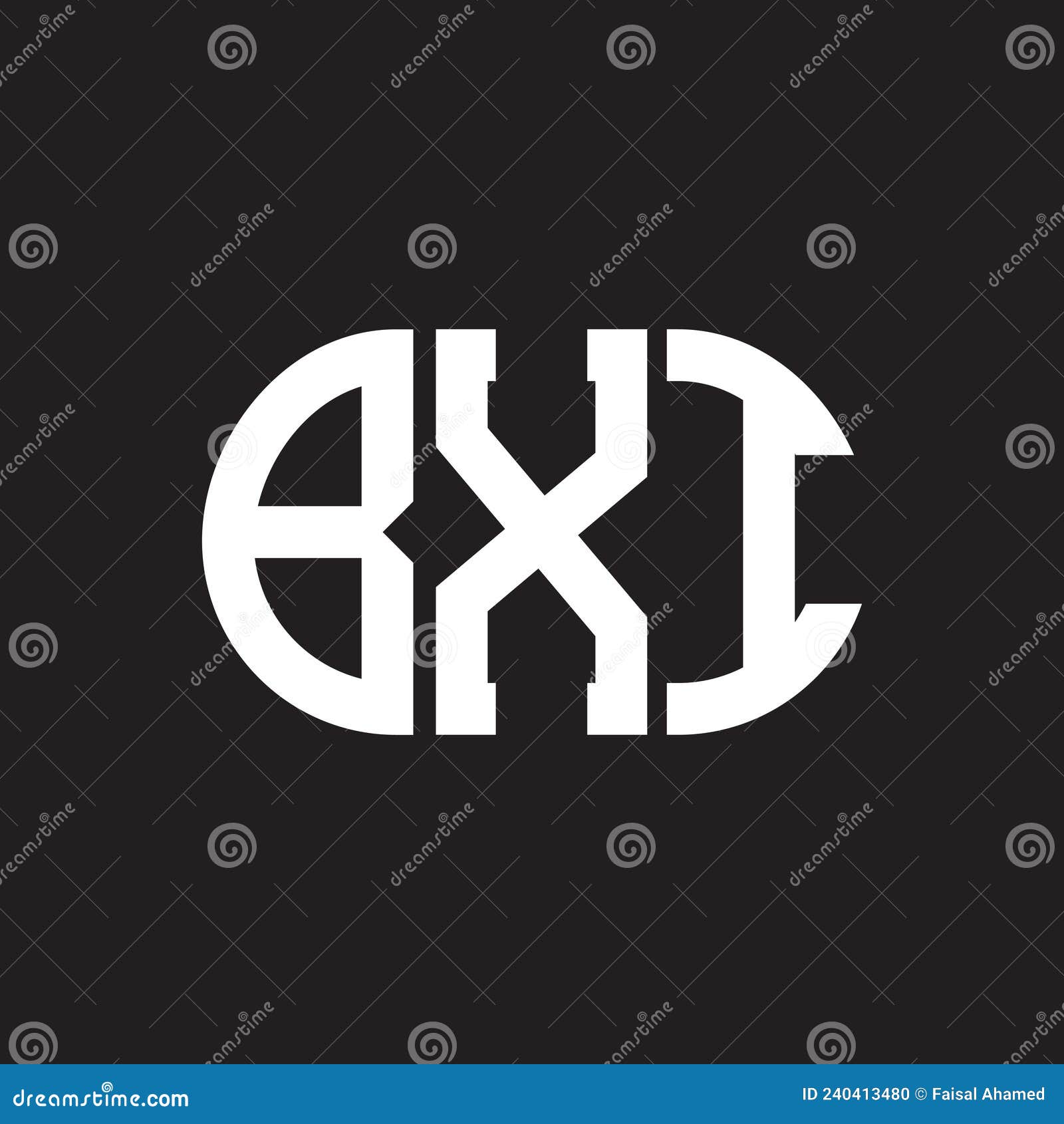BXI Letter Logo Design on Black Background. BXI Stock Vector ...