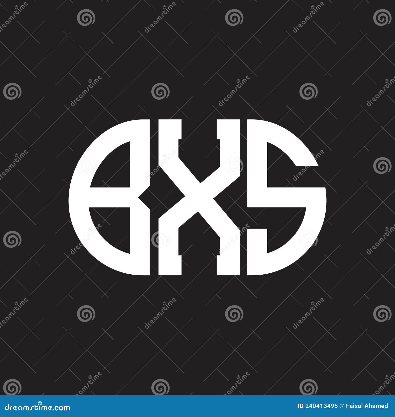 BXS Letter Logo Design on Black Background. BXS Stock Vector ...