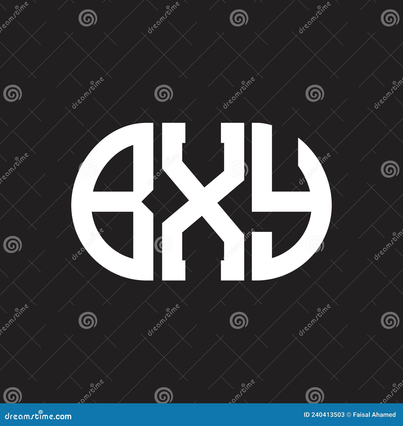 BXY Letter Logo Design on Black Background. BXY Stock Vector ...