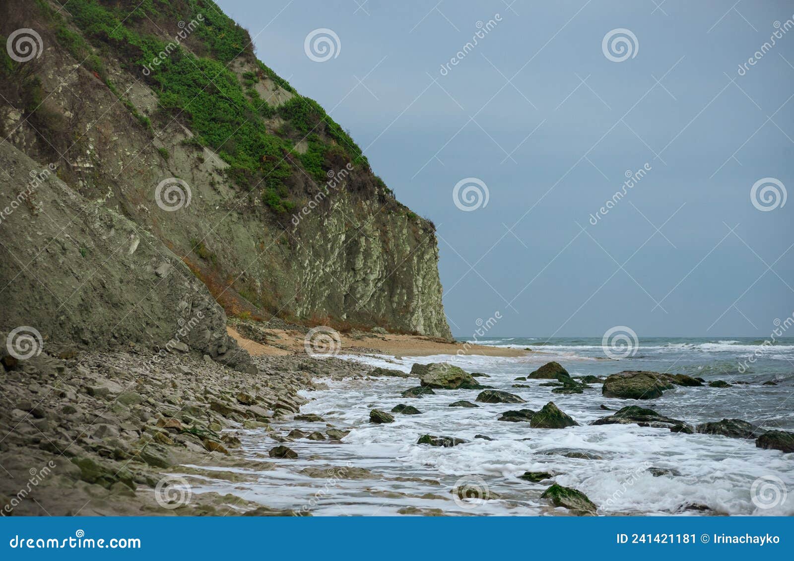 Byala Town Beach with White Rocks on a Cloudy Day, Bulgaria Stock Image ...