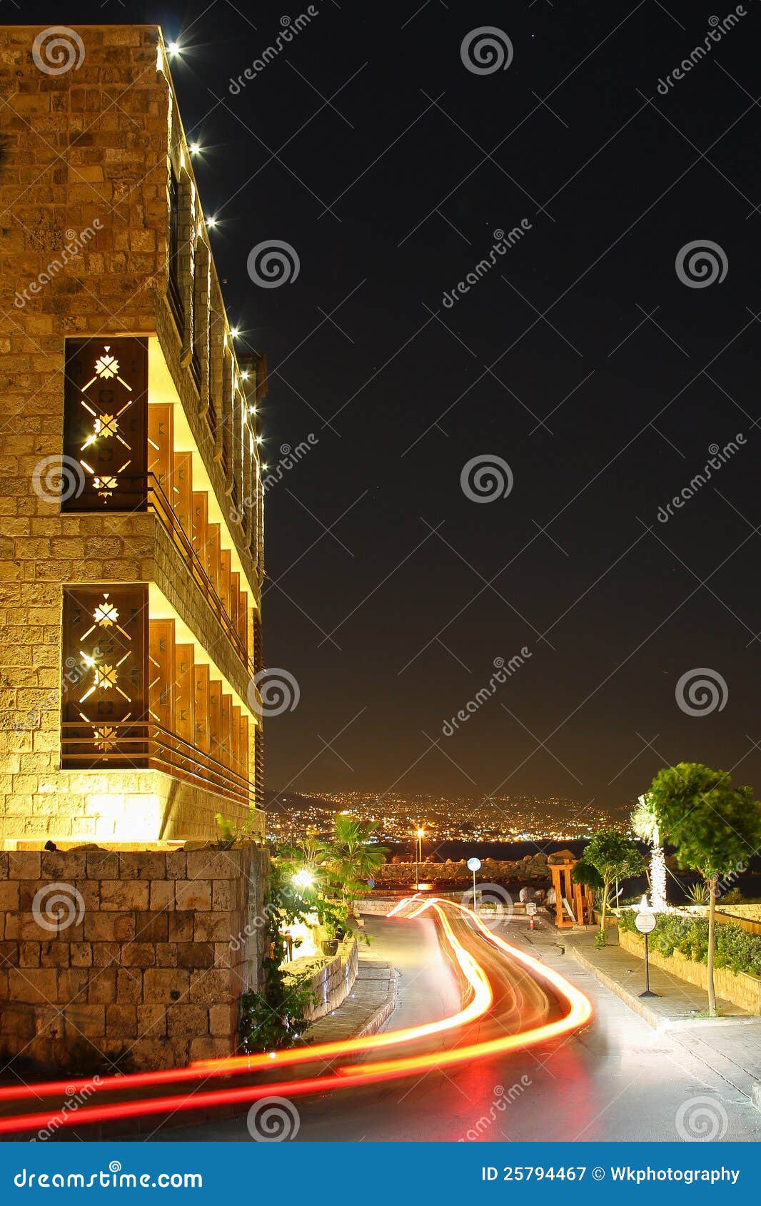 Byblos night stock image. Image of neon, lights, shore - 25794467