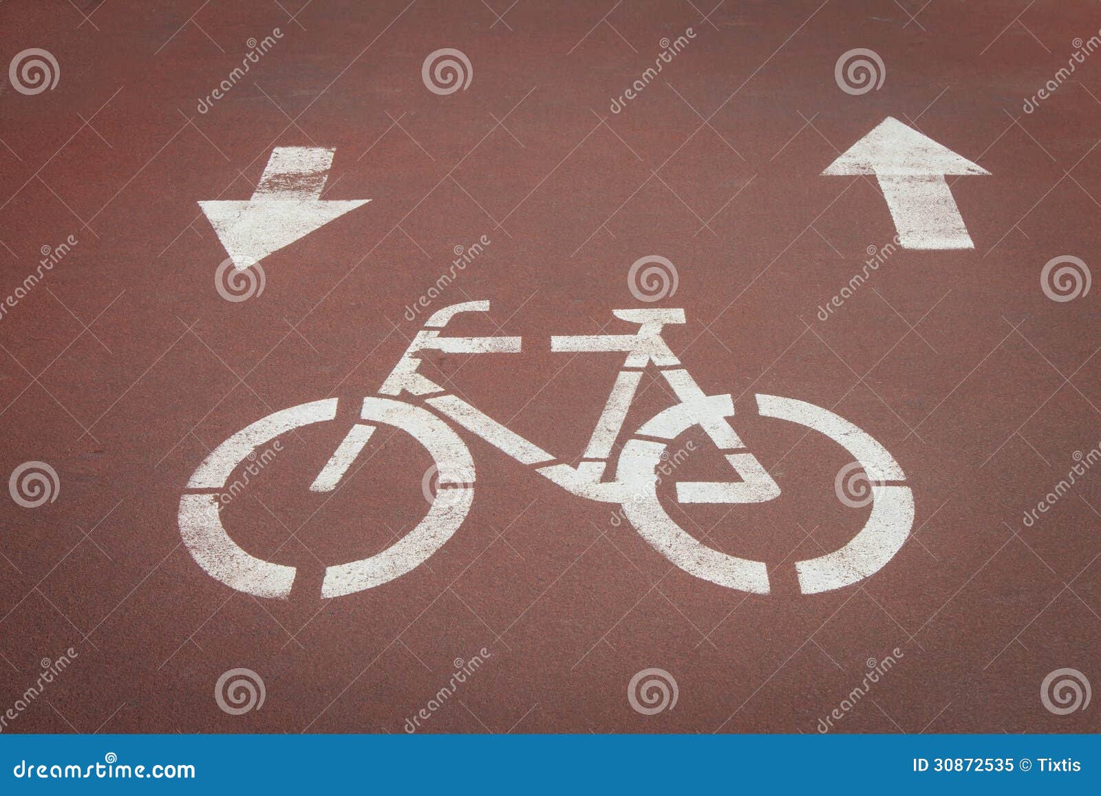 Bycicle Symbol on a Cycle Path Stock Image - Image of symbol, lane ...