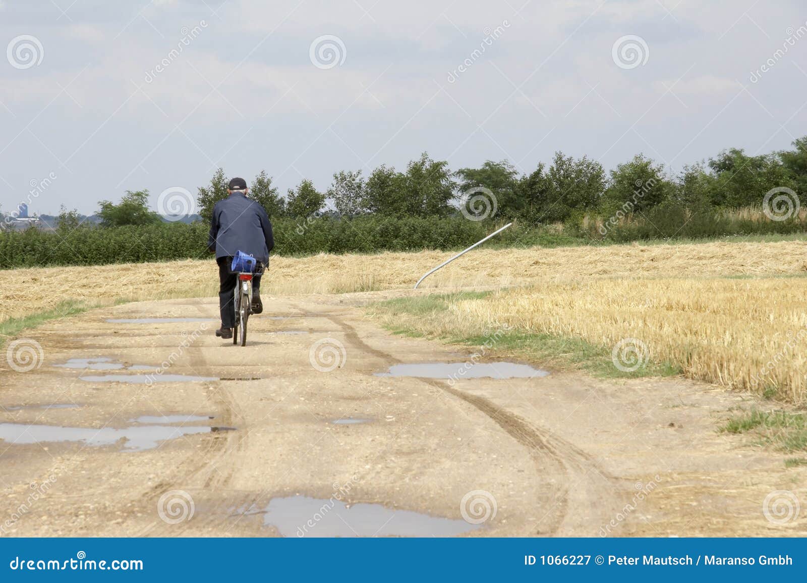 Byciclist on the Field Path Stock Image - Image of fields, bicycle: 1066227