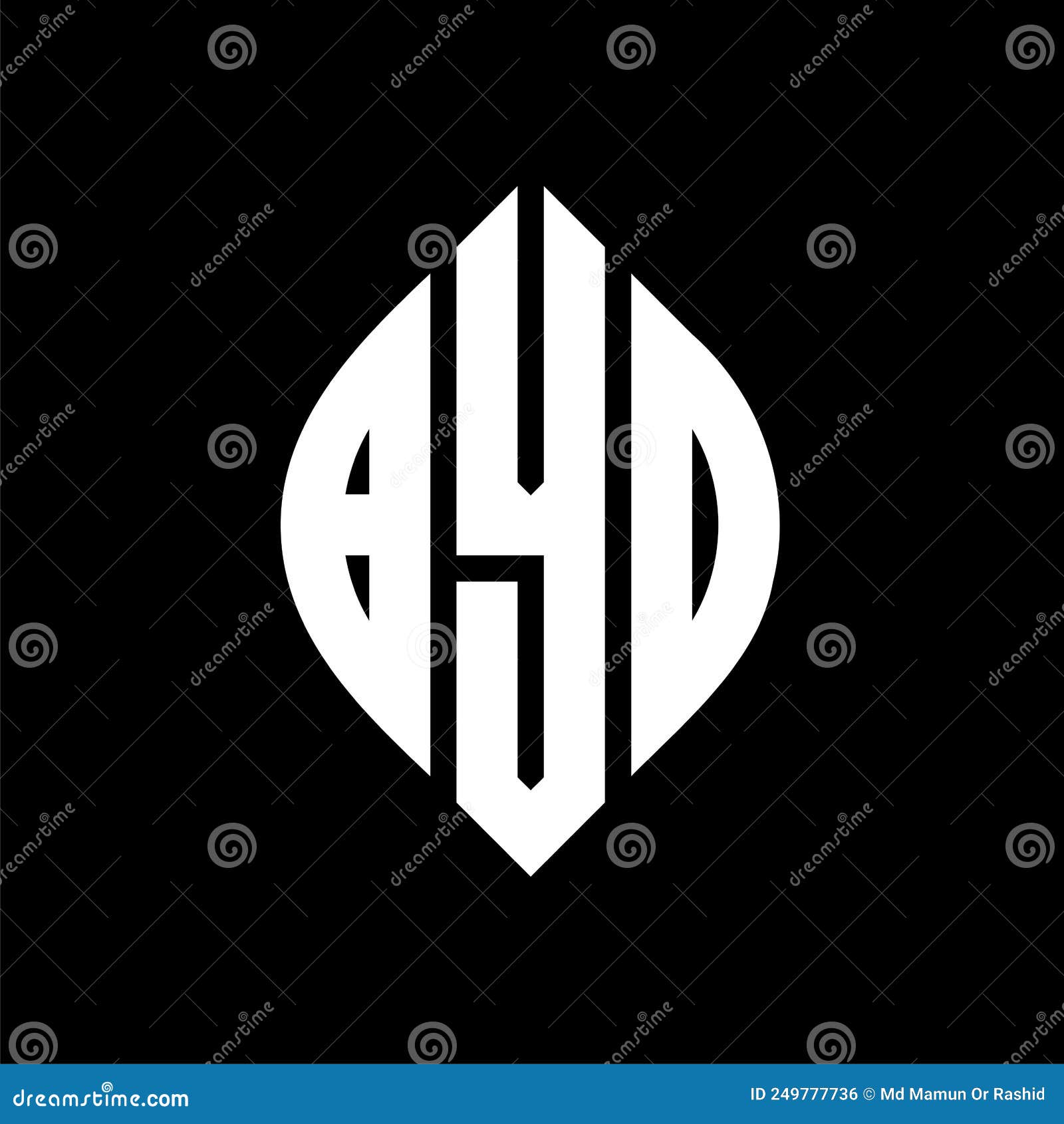 BYD Circle Letter Logo Design with Circle and Ellipse Shape. BYD ...
