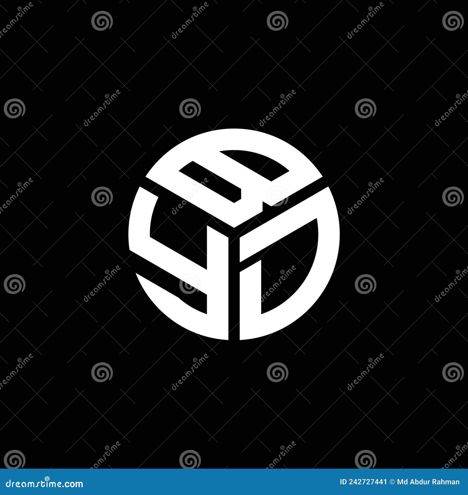 BYD Letter Logo Design on Black Background. BYD Creative Initials ...