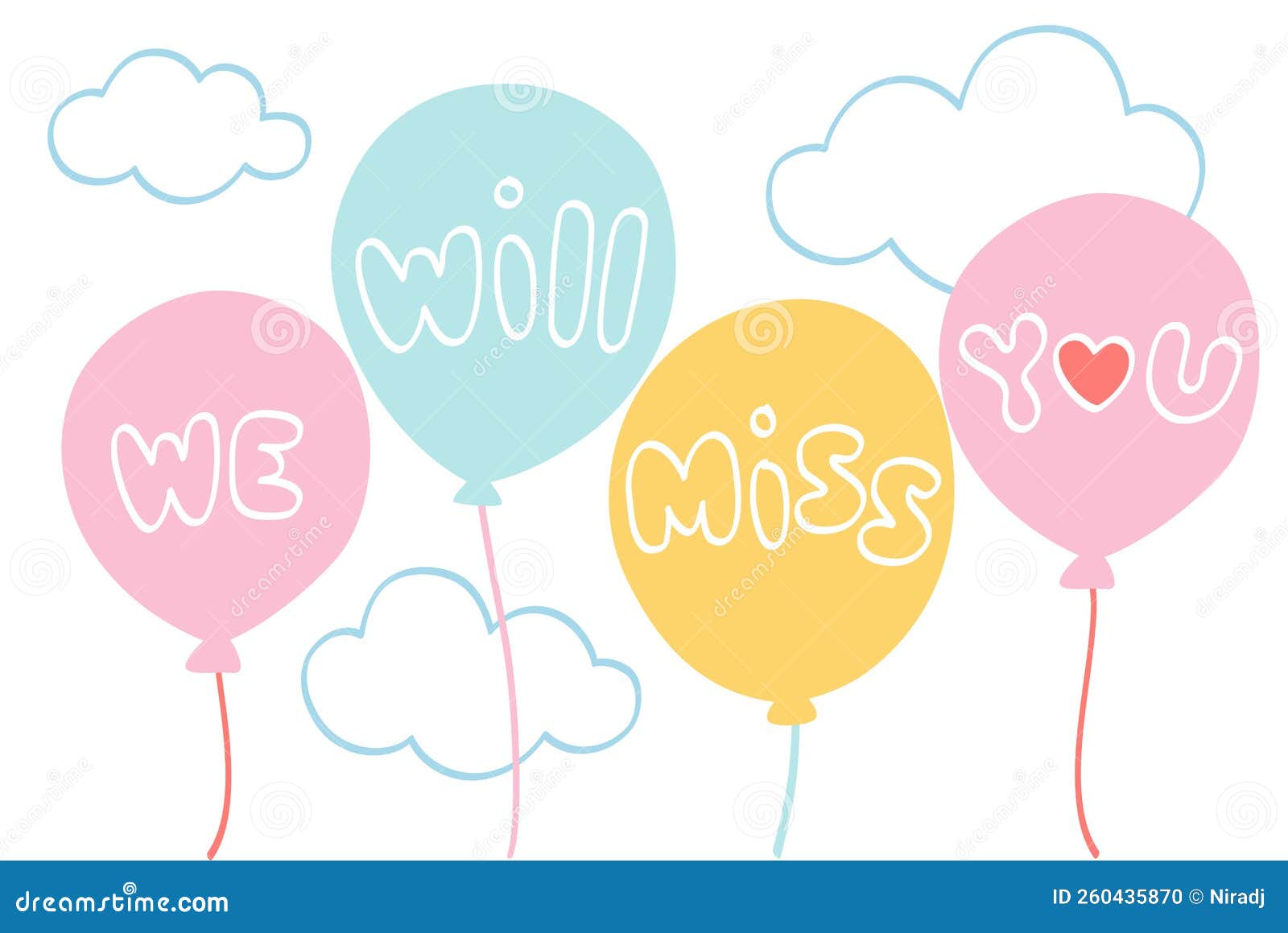 We Will Miss You Sign. Set Icons Colorful Royalty-Free Stock ...