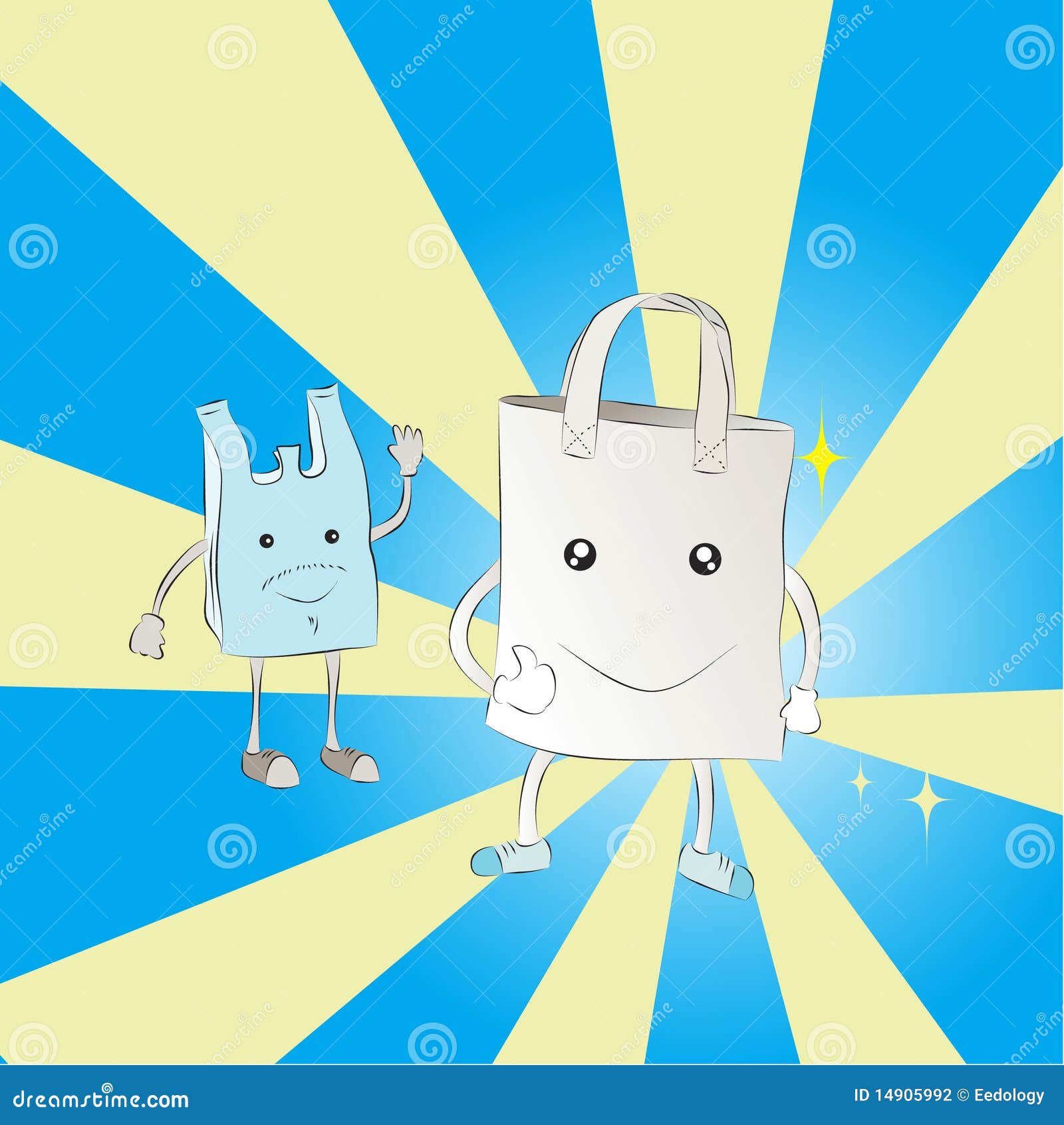 Bye Bye Plastic Bag. stock illustration. Illustration of ecology - 14905992