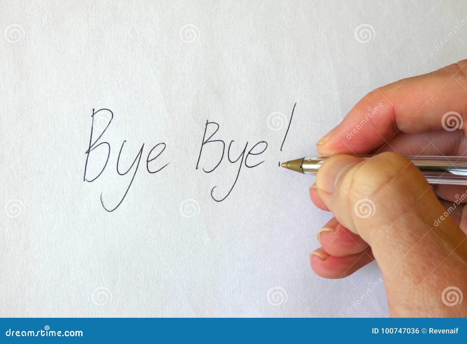 Bye Bye! Writing Hand stock photo. Image of letter, postage - 100747036