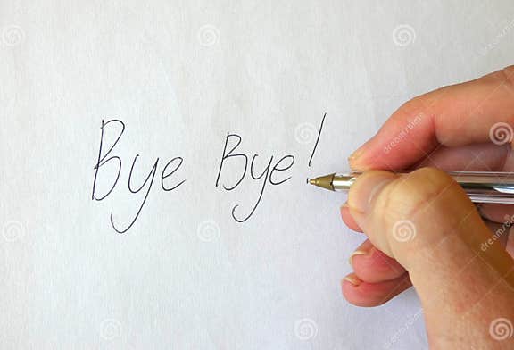 Bye Bye! Writing Hand stock photo. Image of letter, postage - 100747036