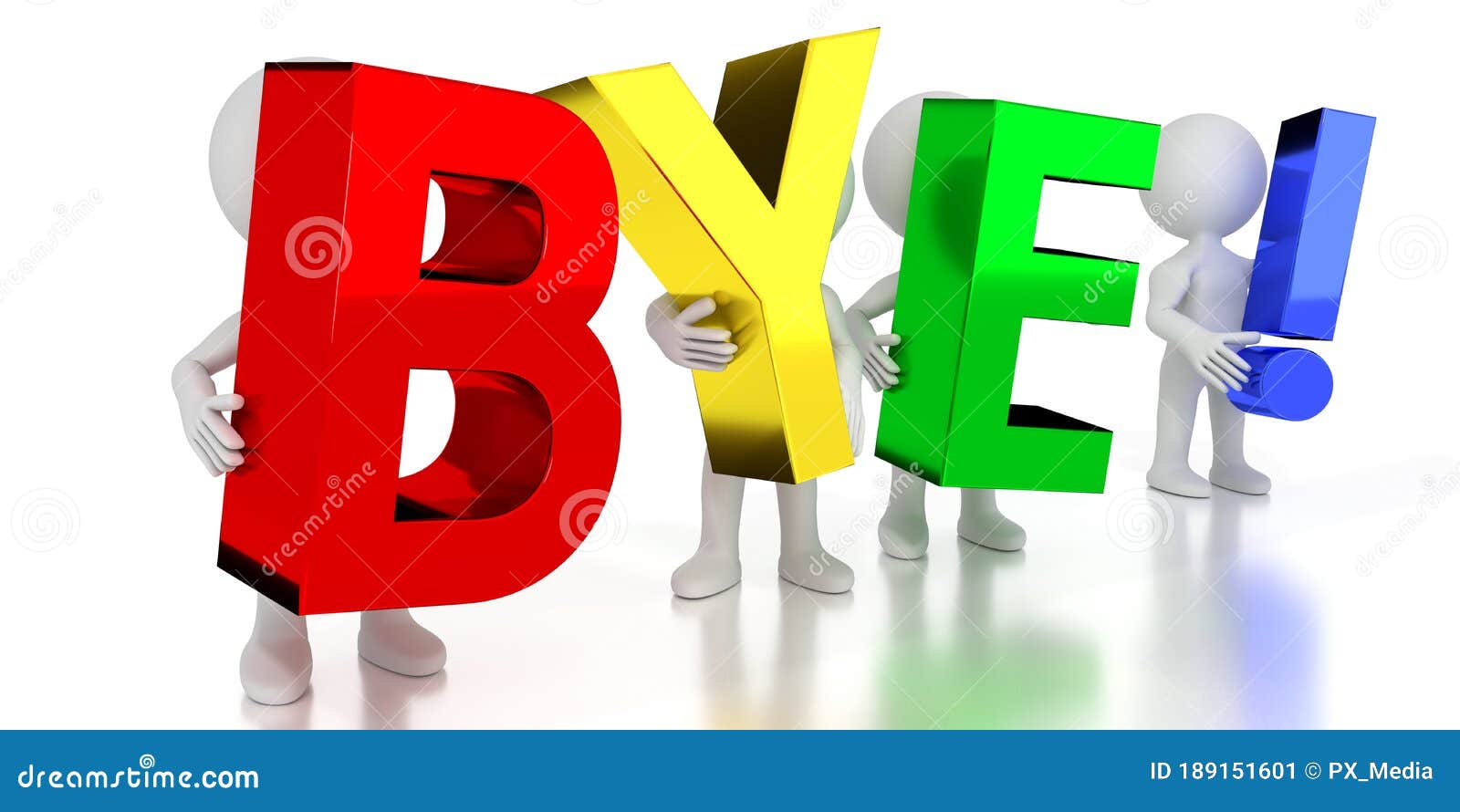 Bye! - Colorful Letters - 3D Illustration Stock Illustration ...
