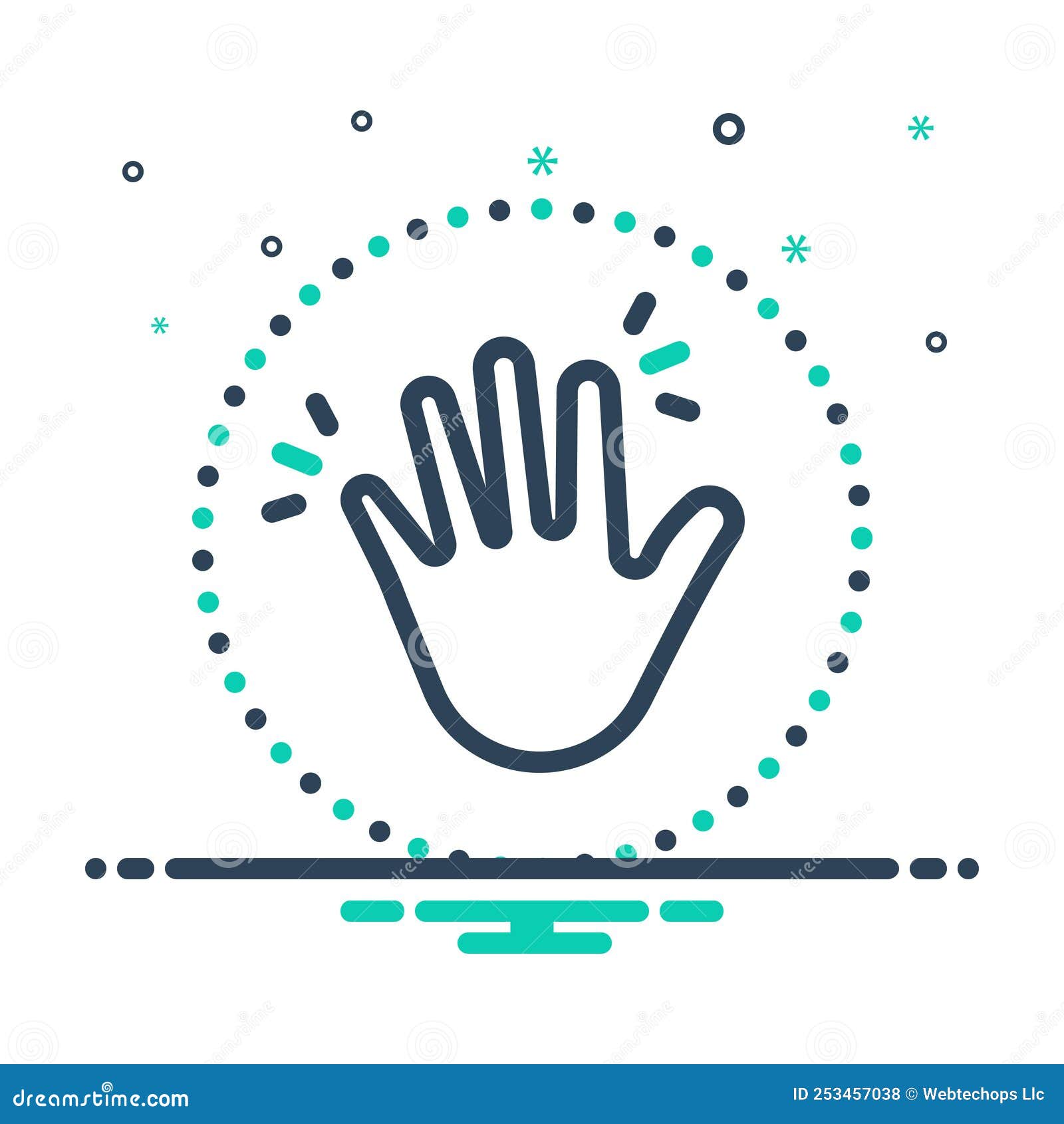 Mix Icon for Bye, Hand and Waving Stock Illustration - Illustration of ...