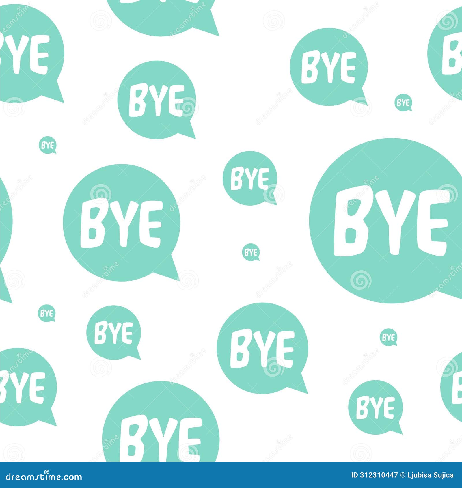 Bye Icon Seamless Pattern Isolated on White Stock Vector - Illustration ...