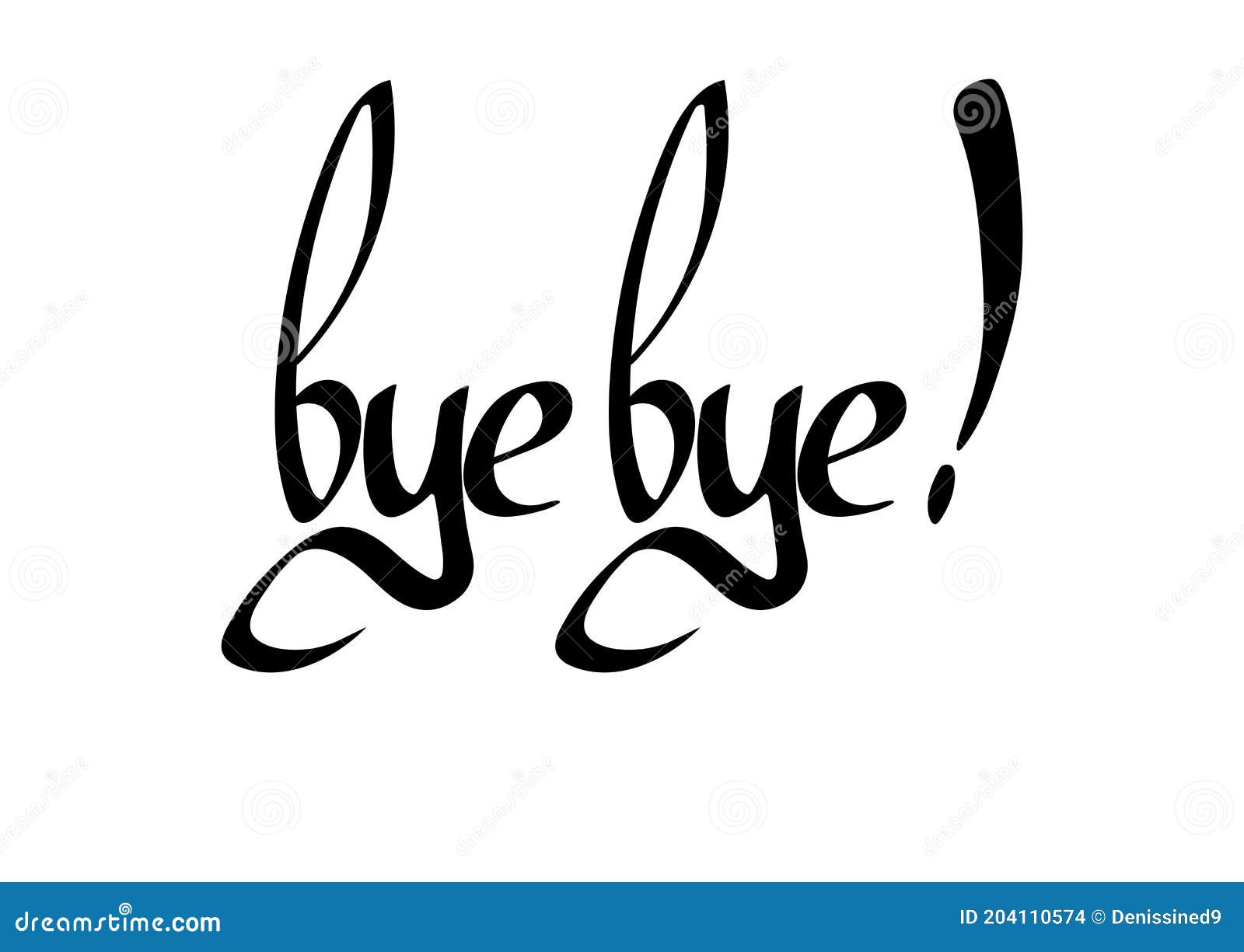 Bye, Isolated Calligraphy Lettering, Word Design Template, Vector ...