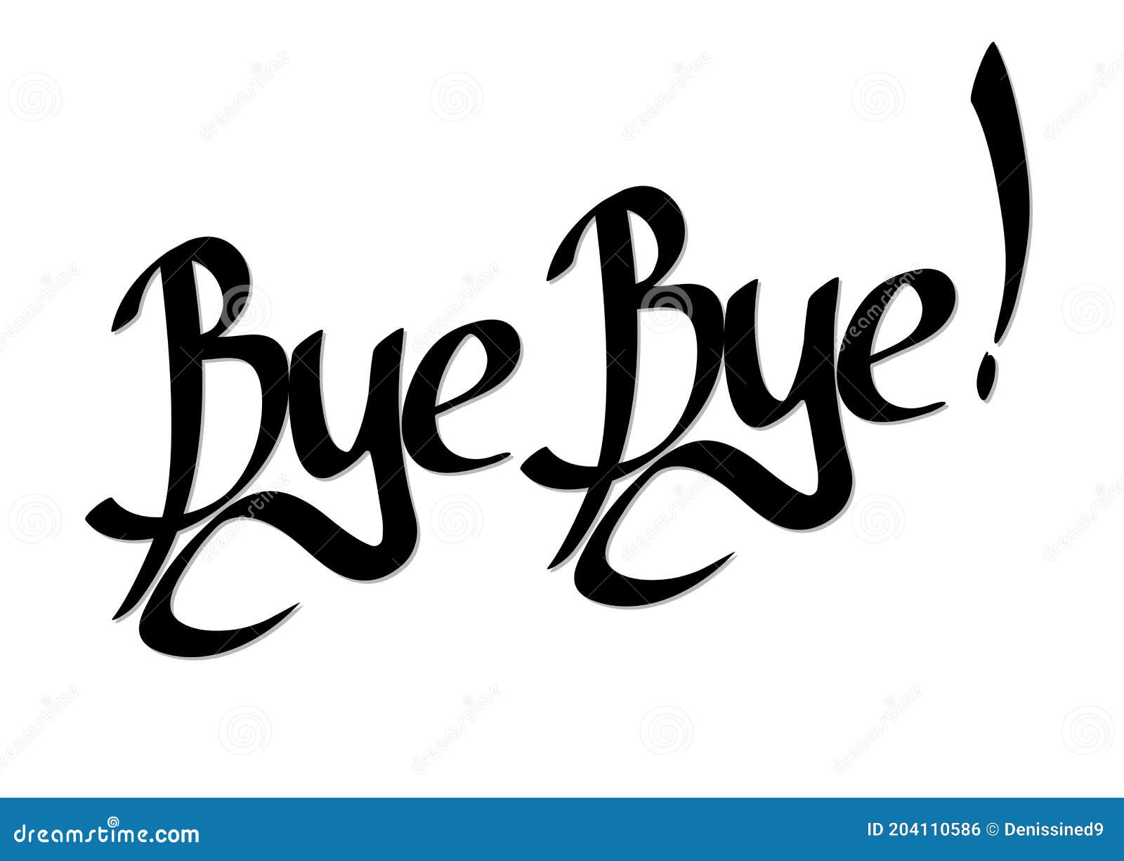 Bye, Isolated Calligraphy Lettering, Word Design Template, Vector ...