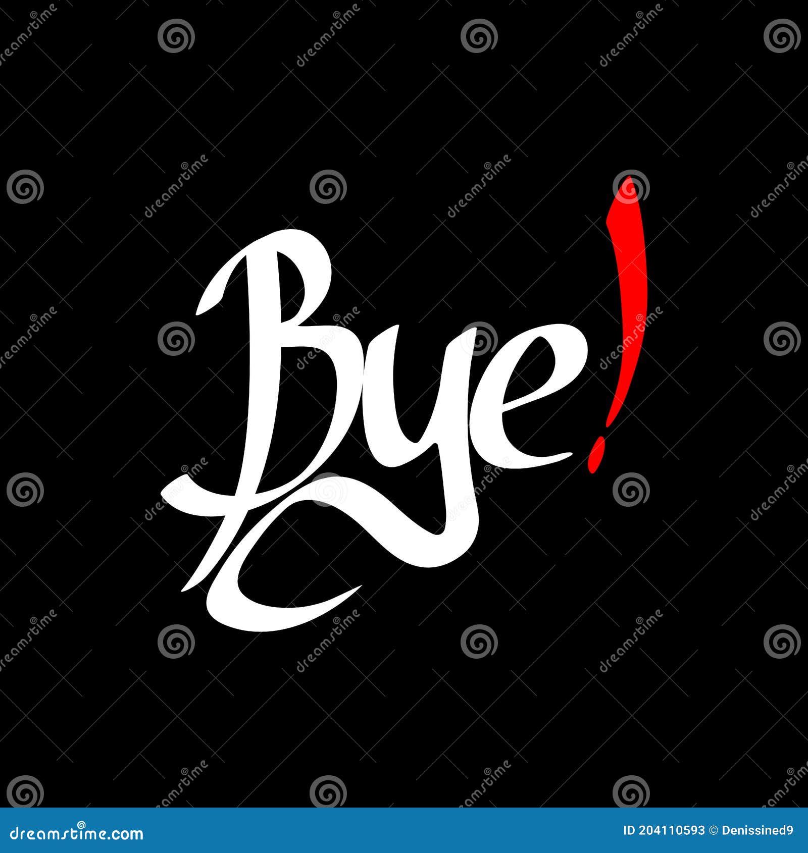 Bye, Isolated Calligraphy Lettering, Word Design Template, Vector ...