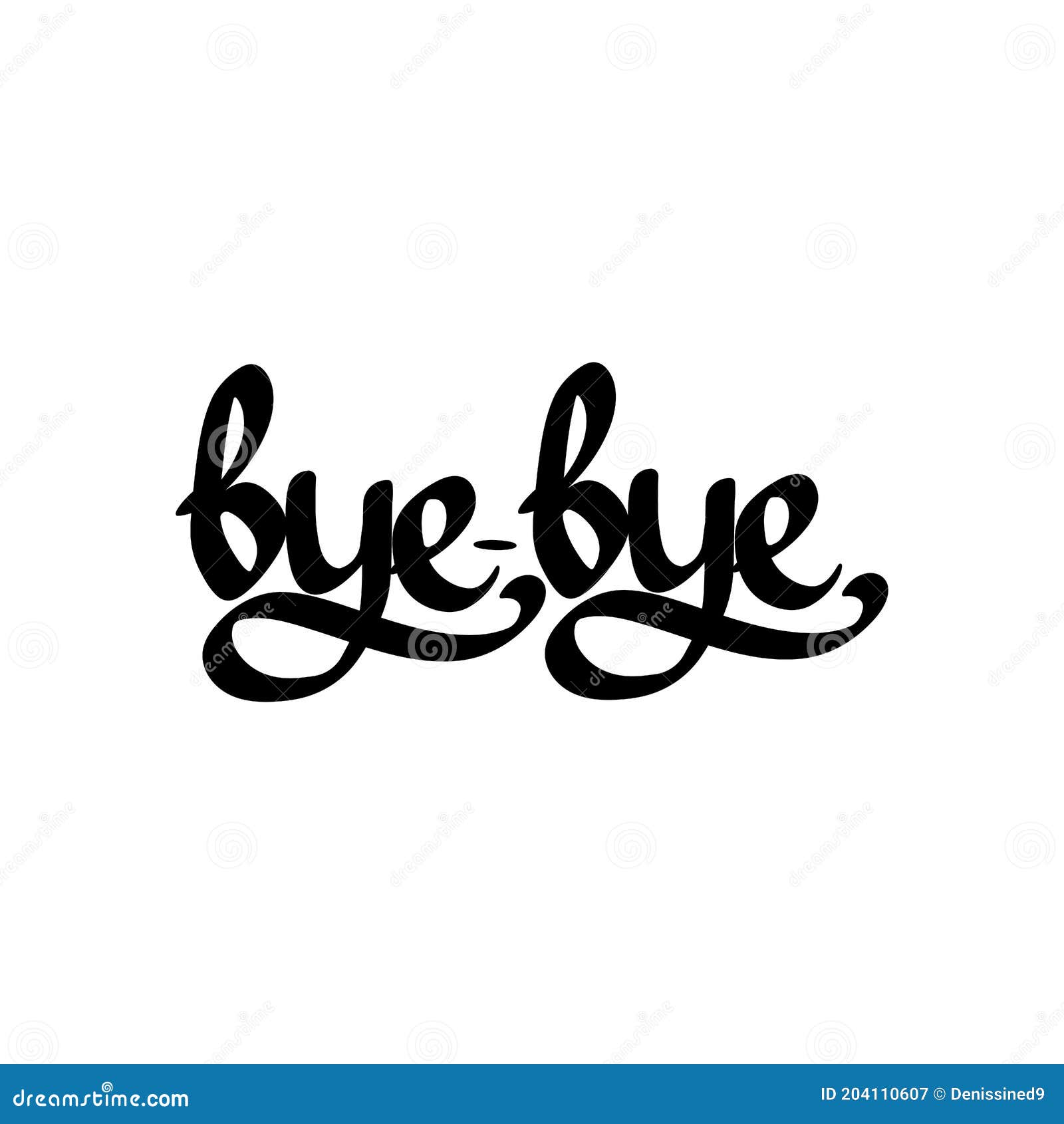 Bye, Isolated Calligraphy Lettering, Word Design Template, Vector ...