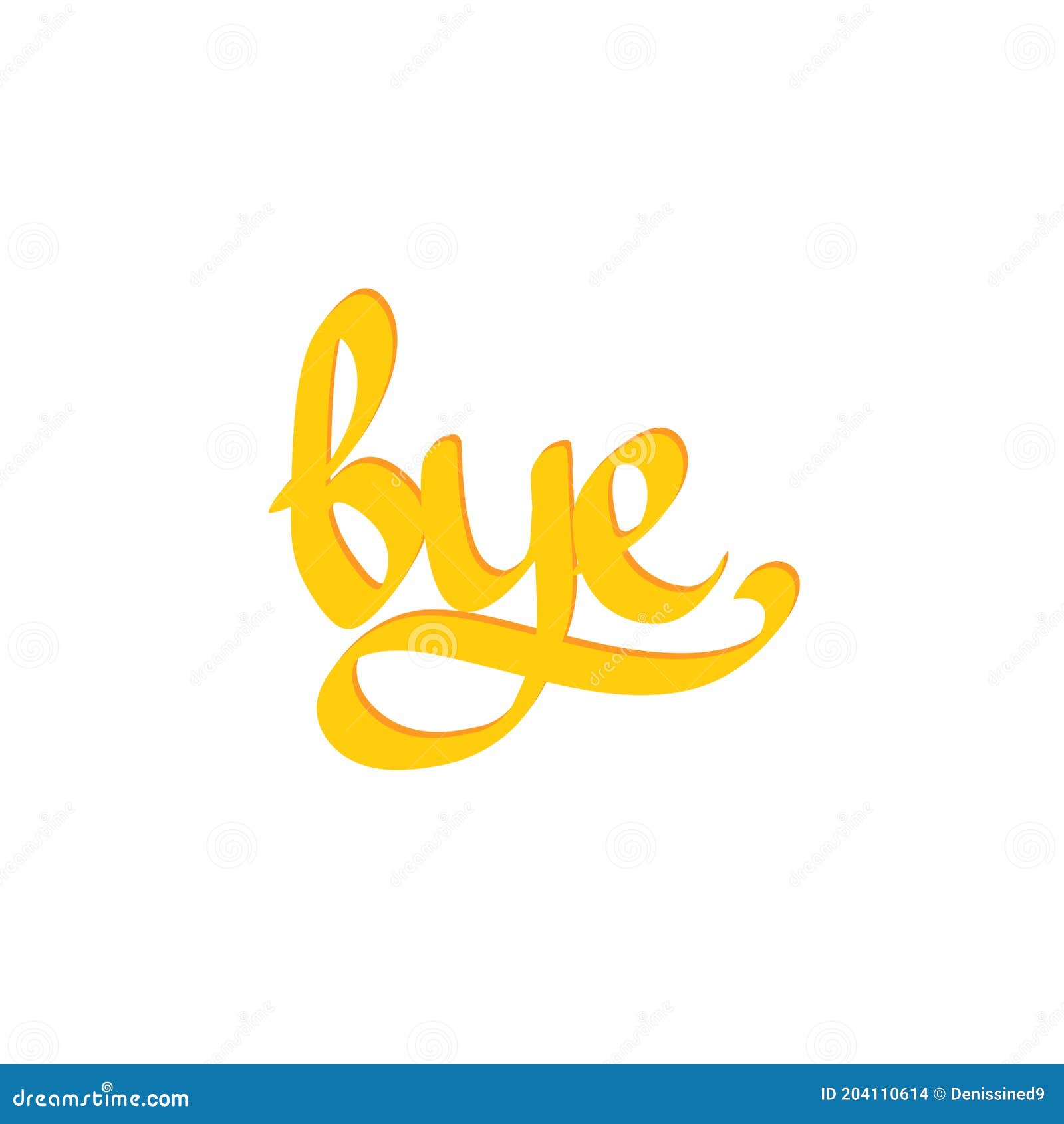 Bye, Isolated Calligraphy Lettering, Word Design Template, Vector ...