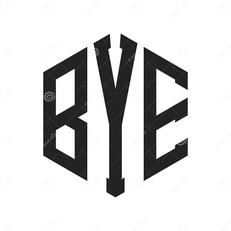 BYE Logo Design. Initial Letter BYE Monogram Logo Using Hexagon Shape ...