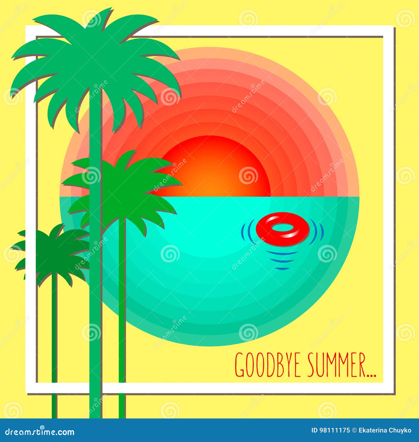 Bye summer. stock illustration. Illustration of graphic - 98111175