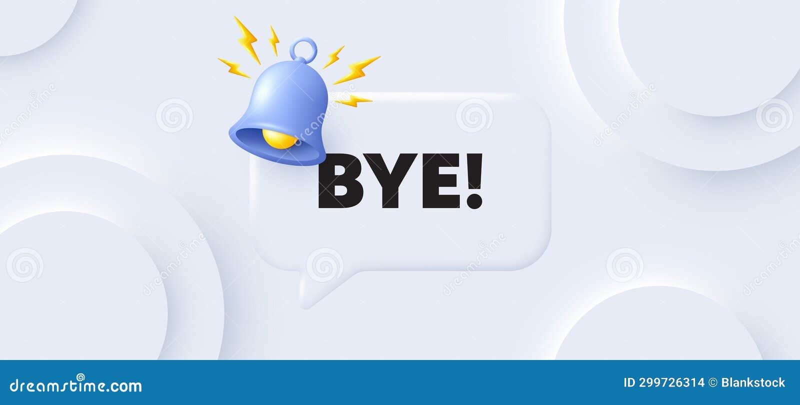 Bye Tag. Leaving or Farewell Message. Neumorphic Background. Vector ...