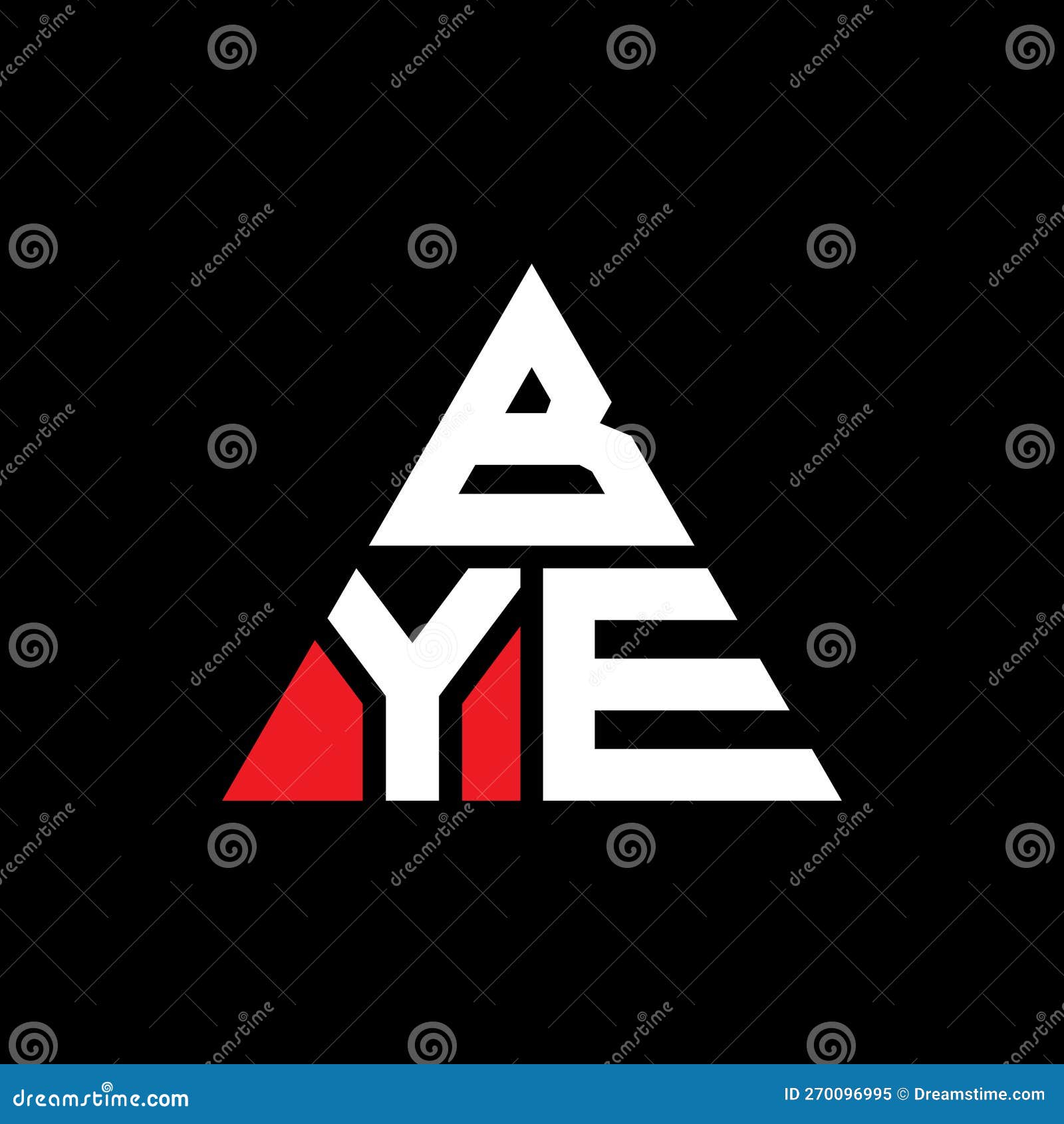 BYE Triangle Letter Logo Design with Triangle Shape. BYE Triangle Logo ...