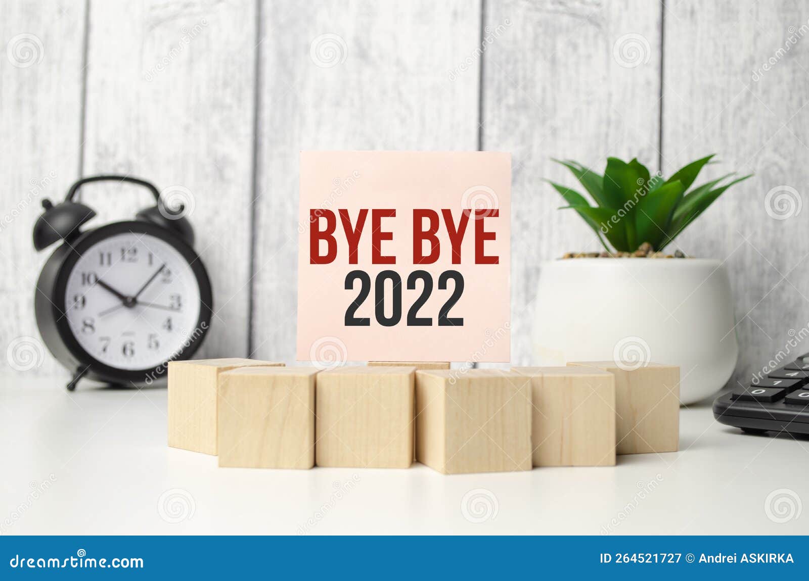 BYE BYE 2022 Words with Clock with Wooden Blocks Stock Image - Image of ...