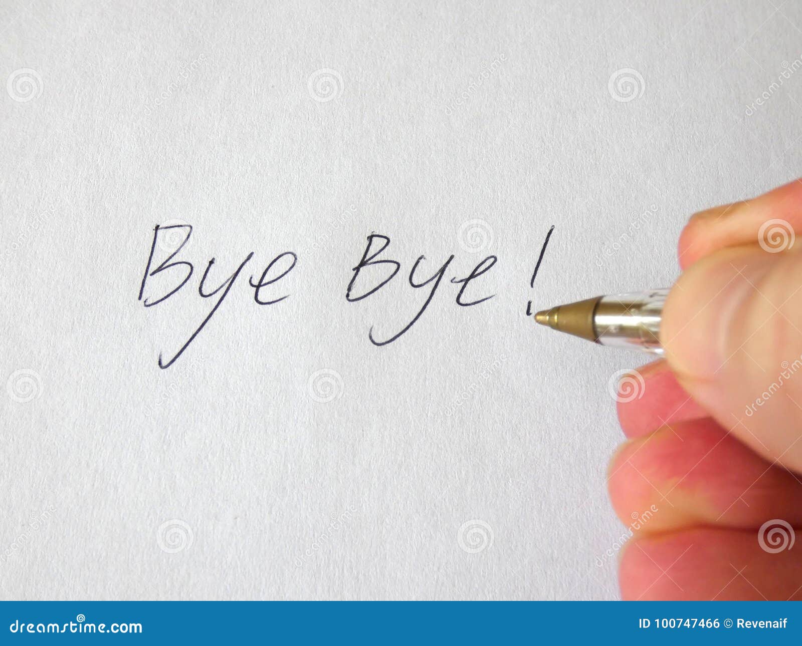 Bye Bye Writing Hand stock photo. Image of handwritten - 100747466