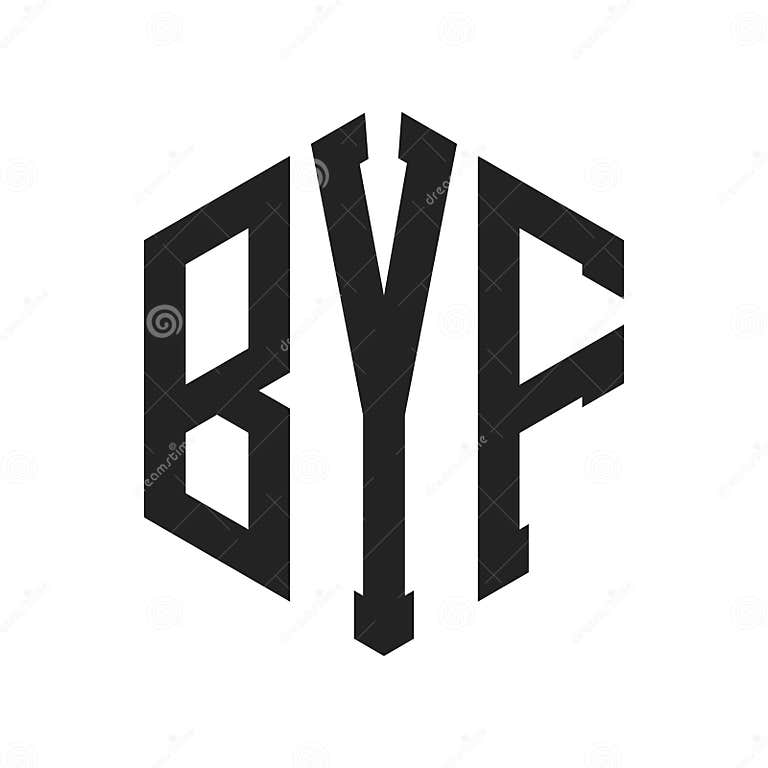 BYF Logo Design. Initial Letter BYF Monogram Logo Using Hexagon Shape ...