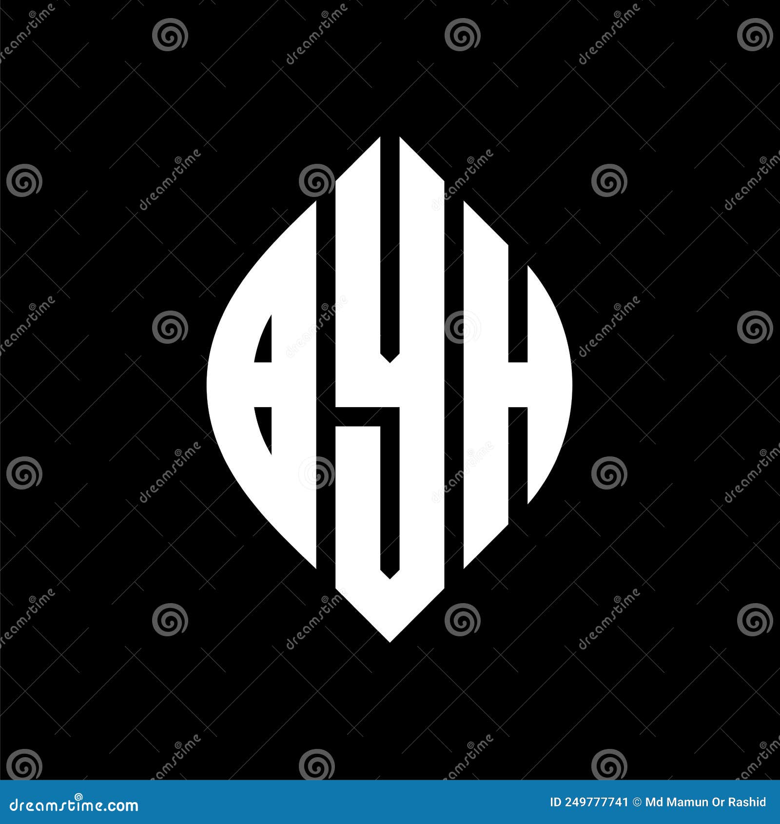 BYH Circle Letter Logo Design with Circle and Ellipse Shape. BYH ...